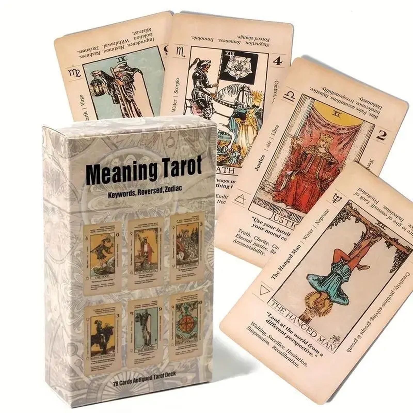 Goowood Tarot Cards for Beginners 78 Piece Tarot Deck with Meanings on ...