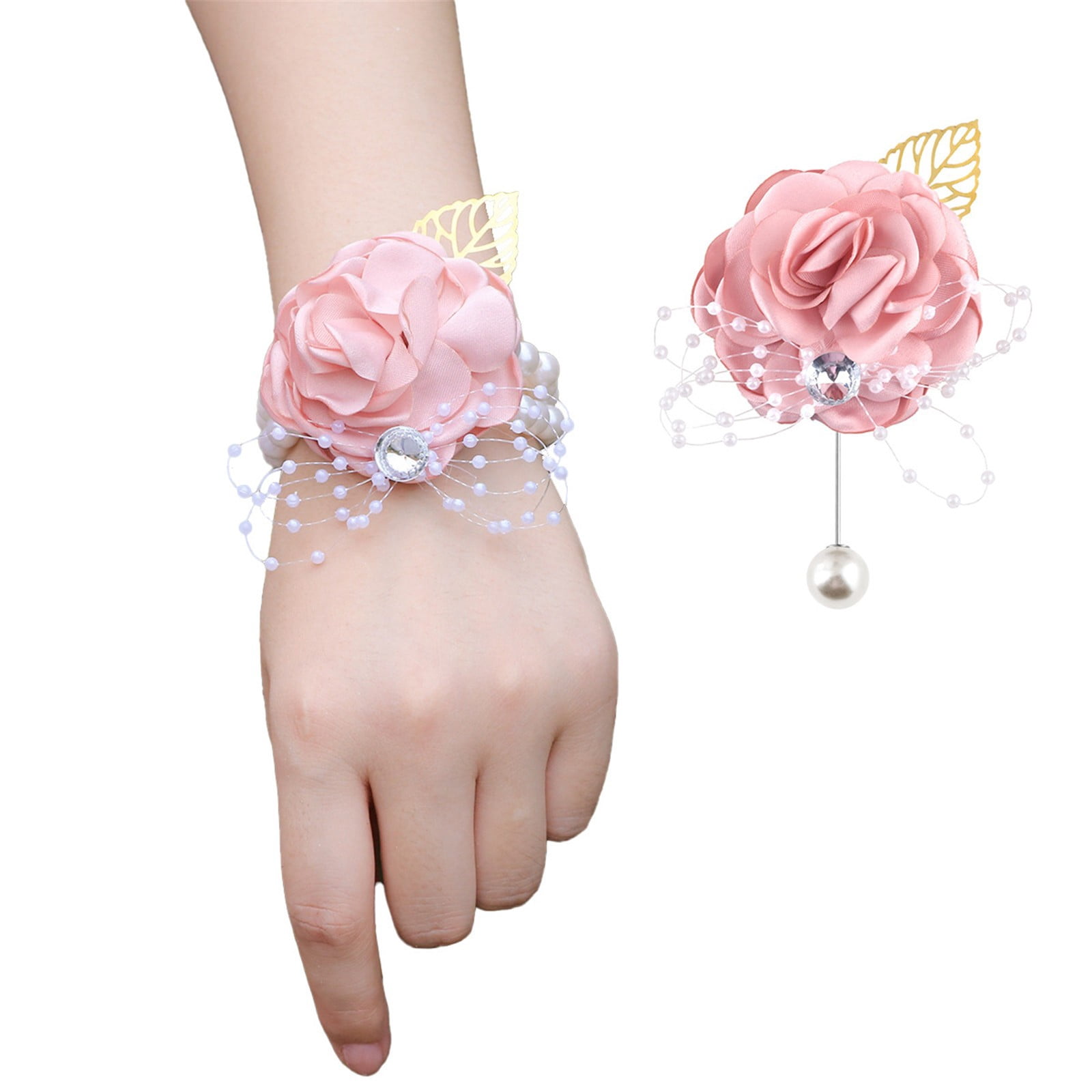 Goowood Wedding Wrist Corsage and Boutonniere Artificial Flowers for ...