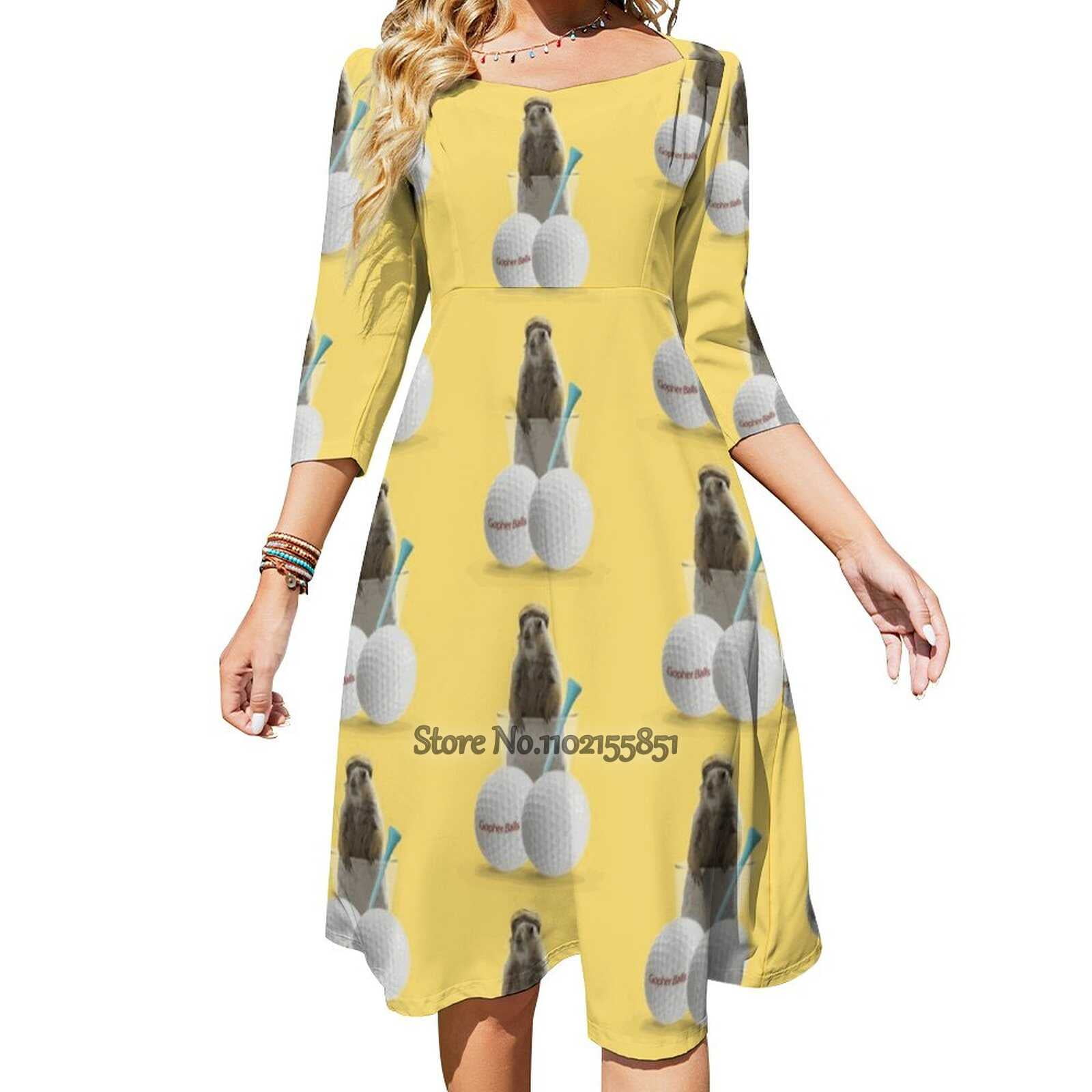 Gopher Balls Back Lacing Backless Dress Square Neck Dress New Elegant ...