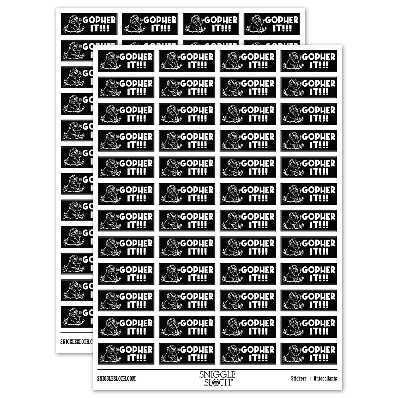 Gopher Go For it Teacher Student School Sticker Set - Black - Gloss ...