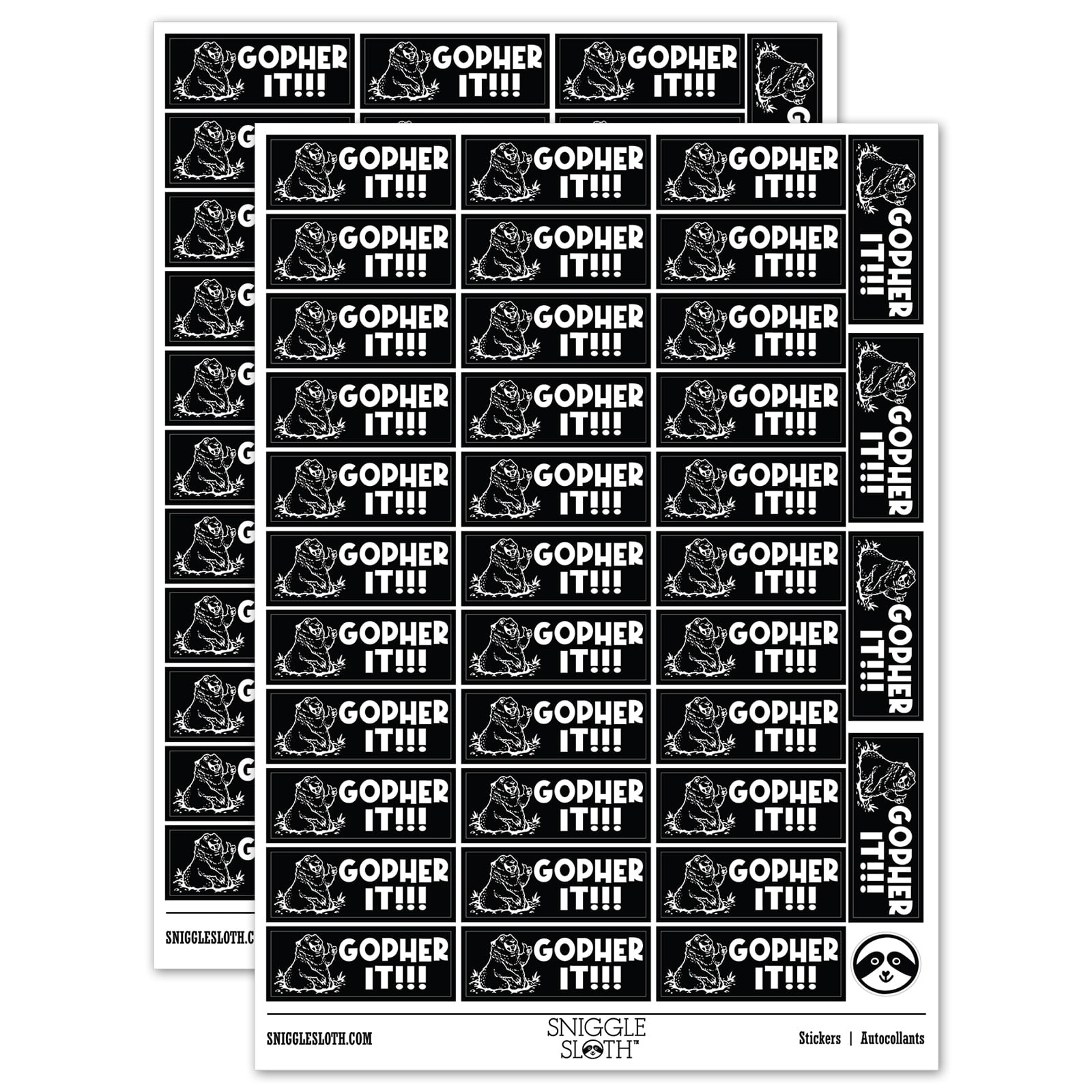 Gopher Go For it Teacher Student School Sticker Set - Black - Gloss ...