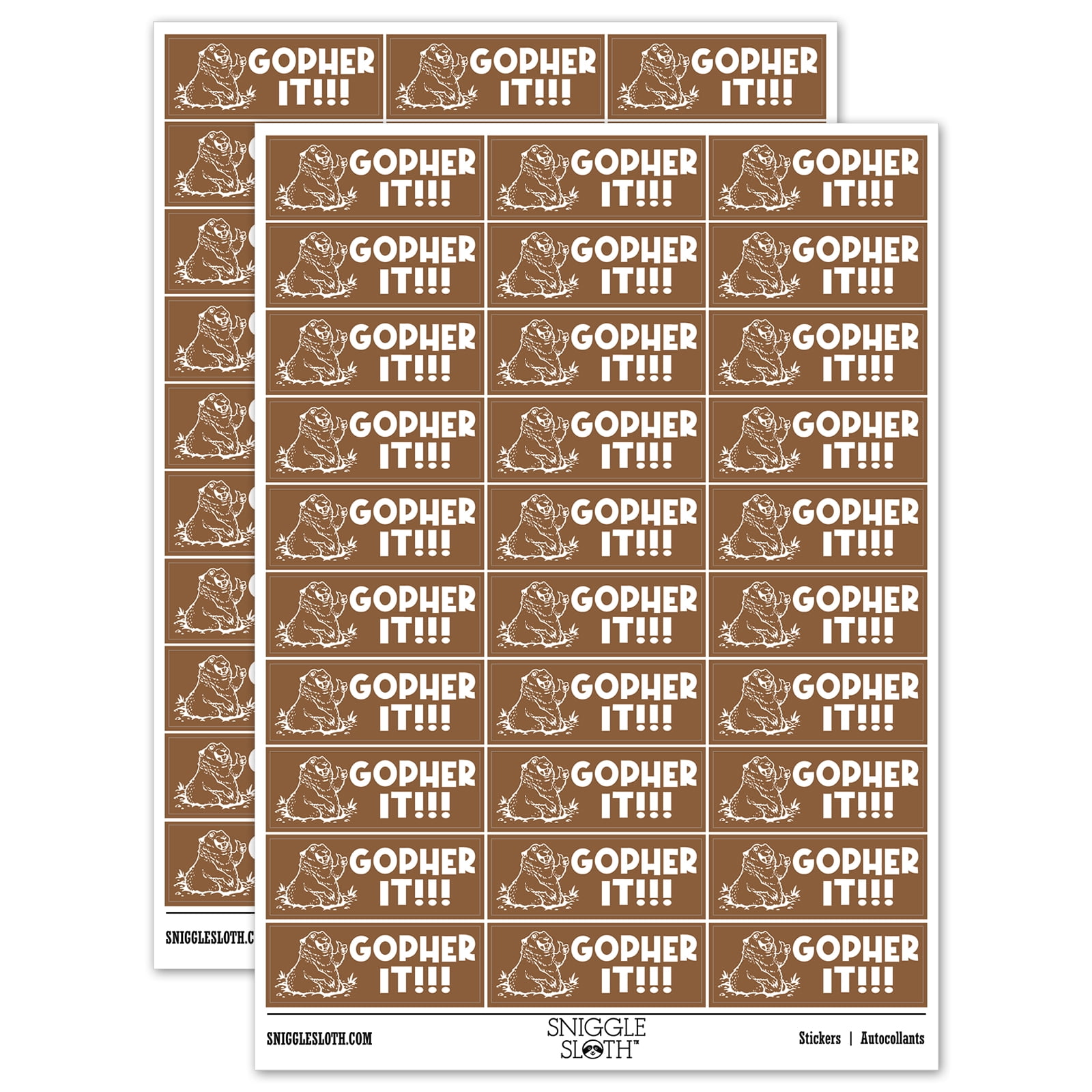 Gopher Go For it Teacher Student School Sticker Set - Brown - Gloss ...
