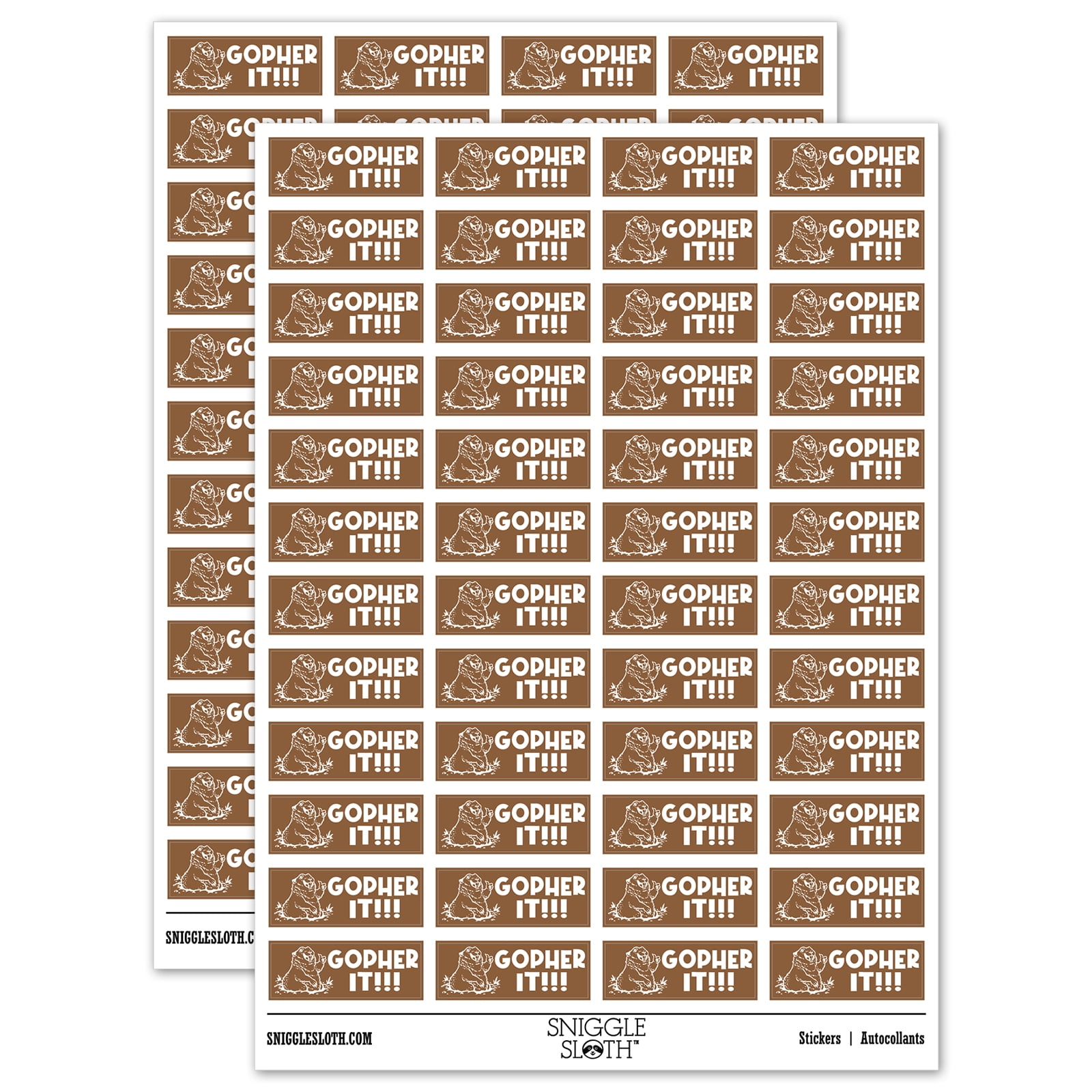 Gopher Go For it Teacher Student School Sticker Set - Brown - Matte ...