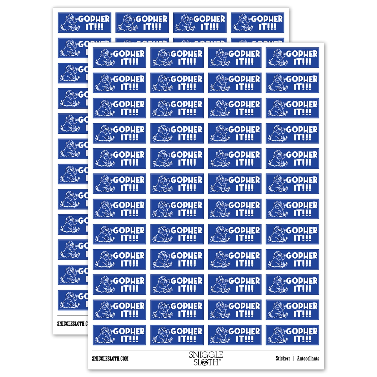 Gopher Go For it Teacher Student School Sticker Set - Dark Blue - Gloss ...