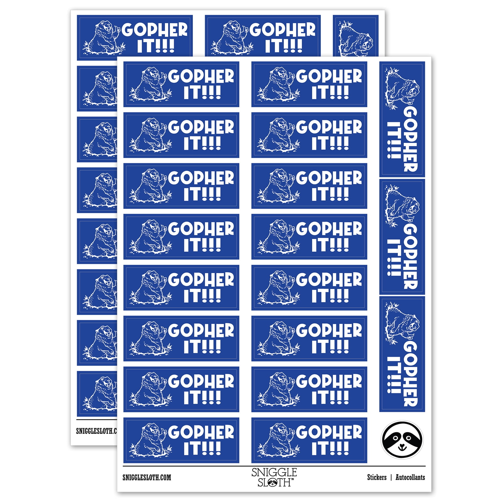 Gopher Go For it Teacher Student School Sticker Set - Dark Blue - Matte ...