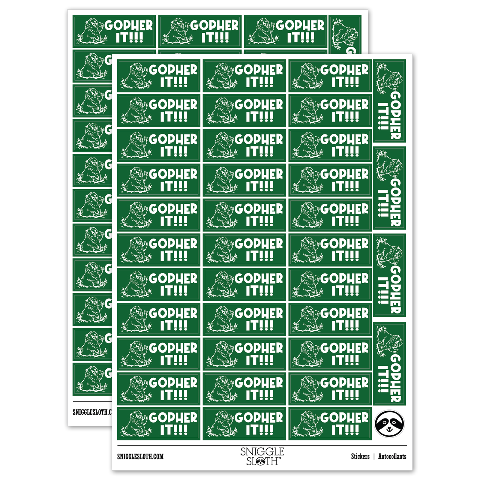 Gopher Go For it Teacher Student School Sticker Set - Dark Green ...