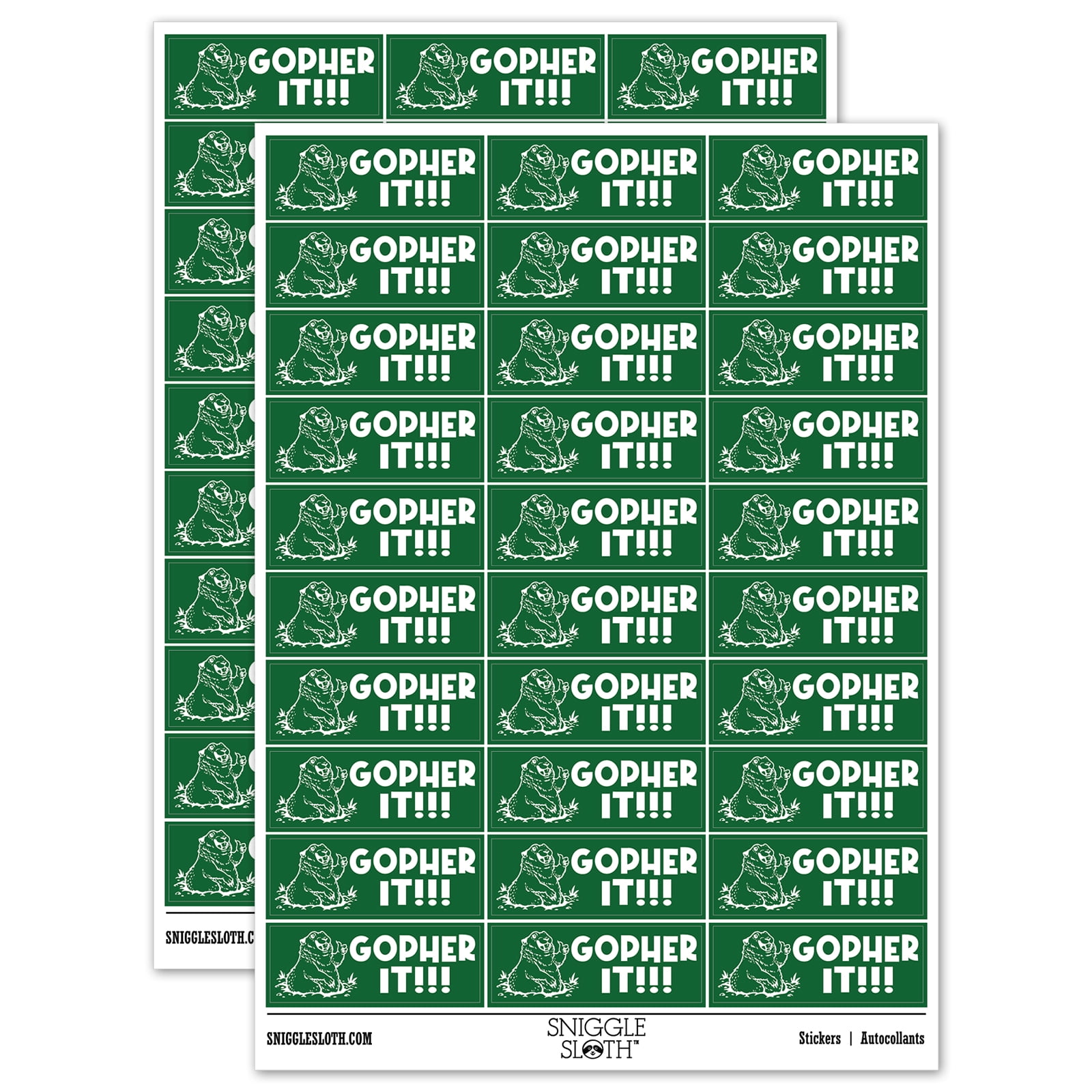 Gopher Go For it Teacher Student School Sticker Set - Dark Green ...