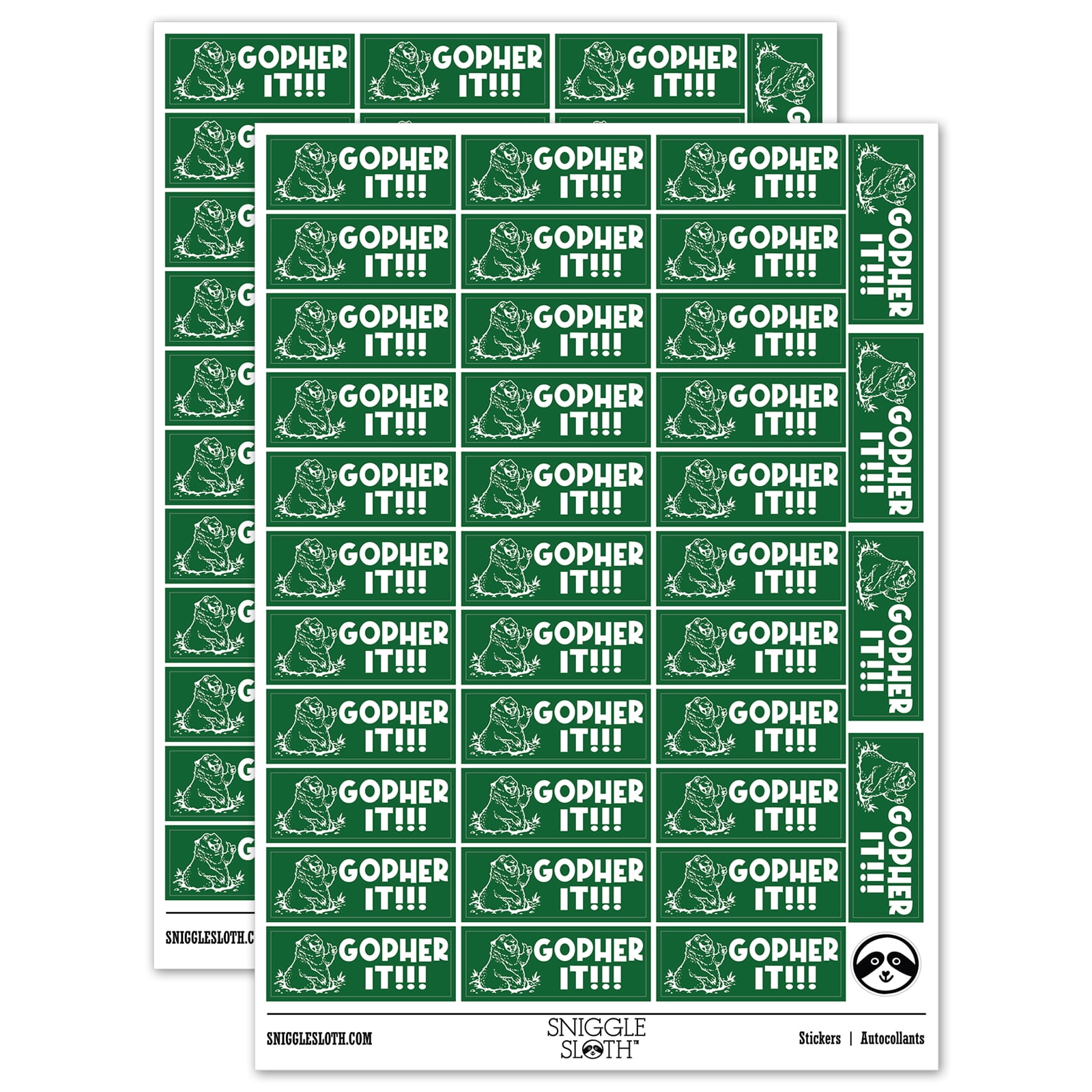 Gopher Go For it Teacher Student School Sticker Set - Dark Green ...