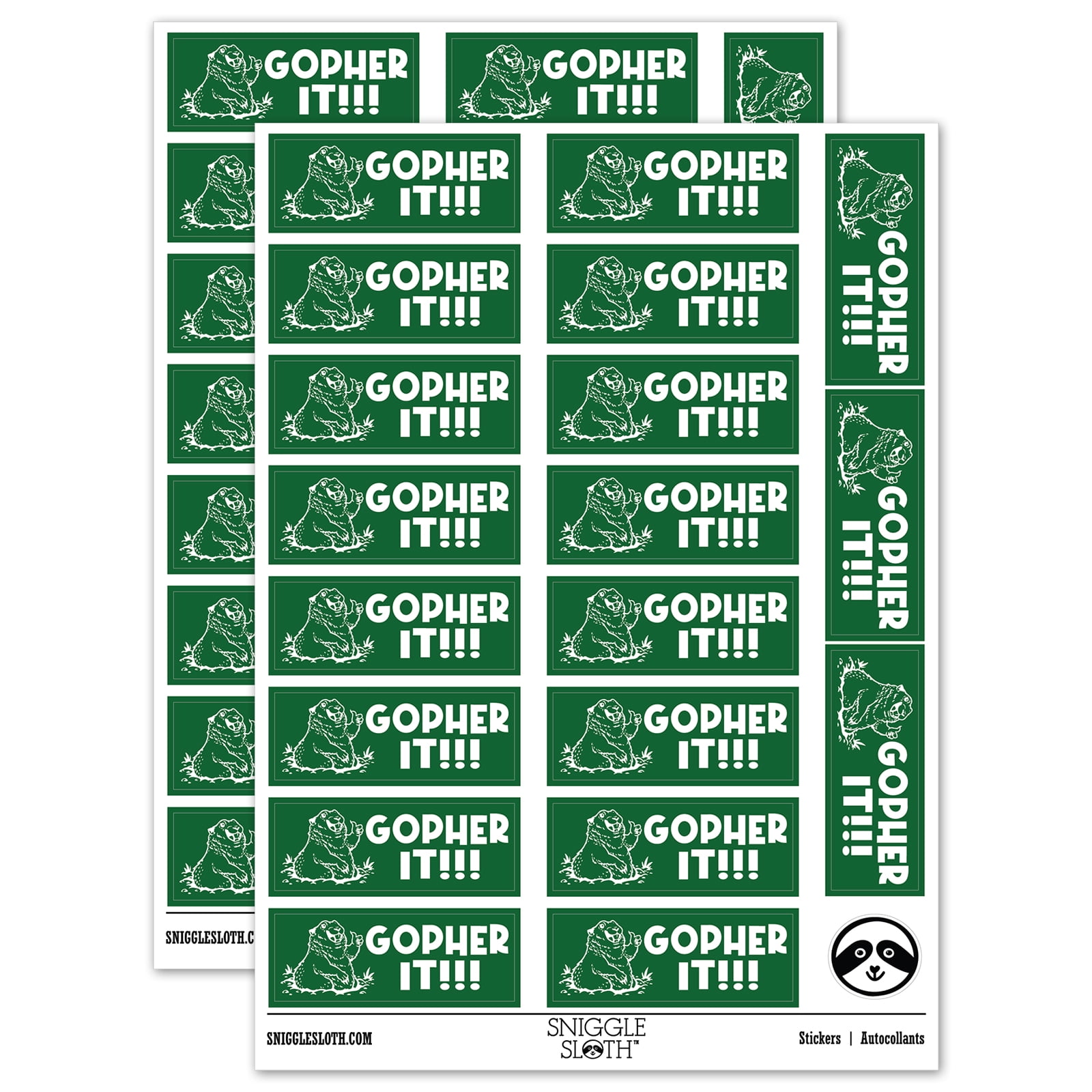 Gopher Go For it Teacher Student School Sticker Set - Dark Green ...