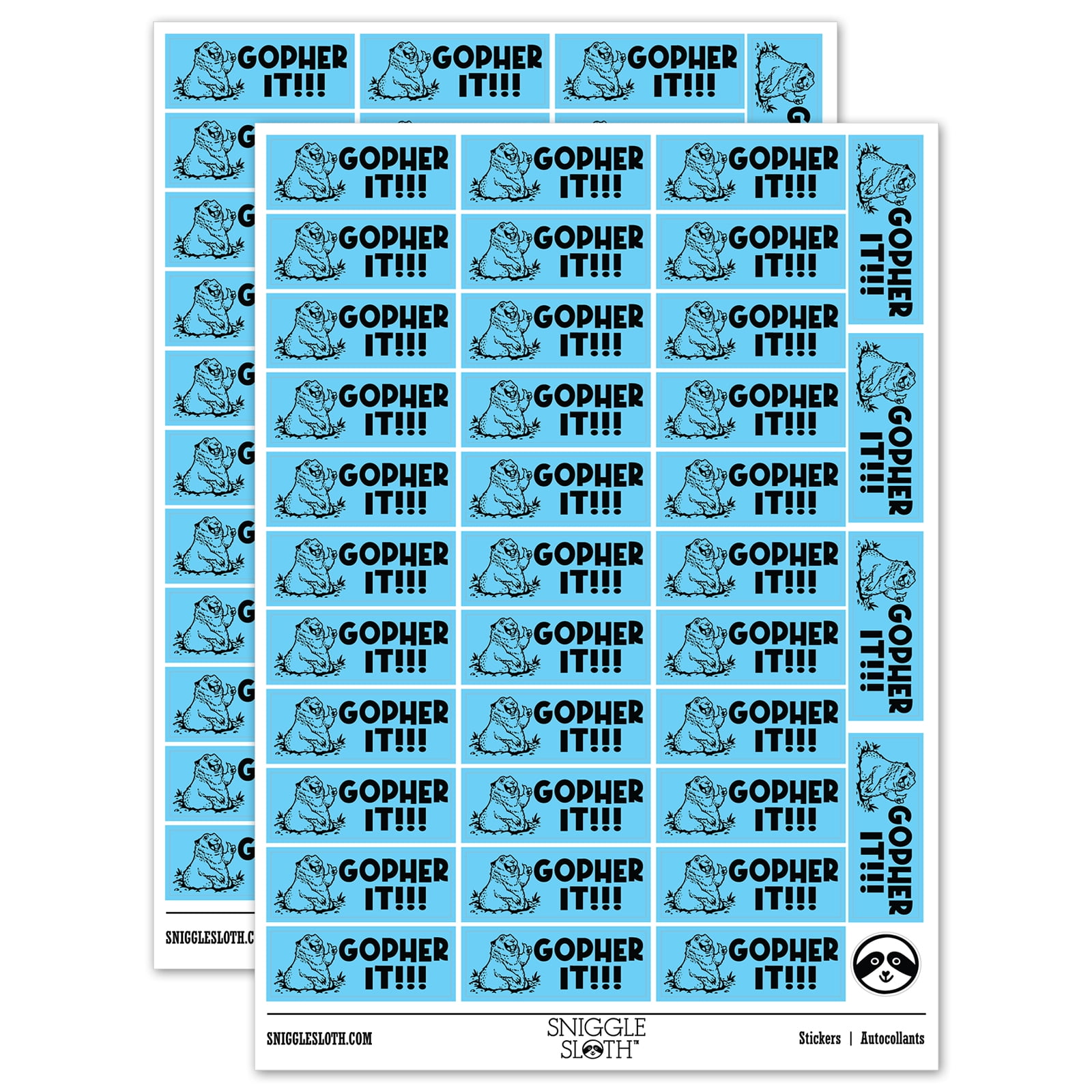 Gopher Go For it Teacher Student School Sticker Set - Light Blue ...