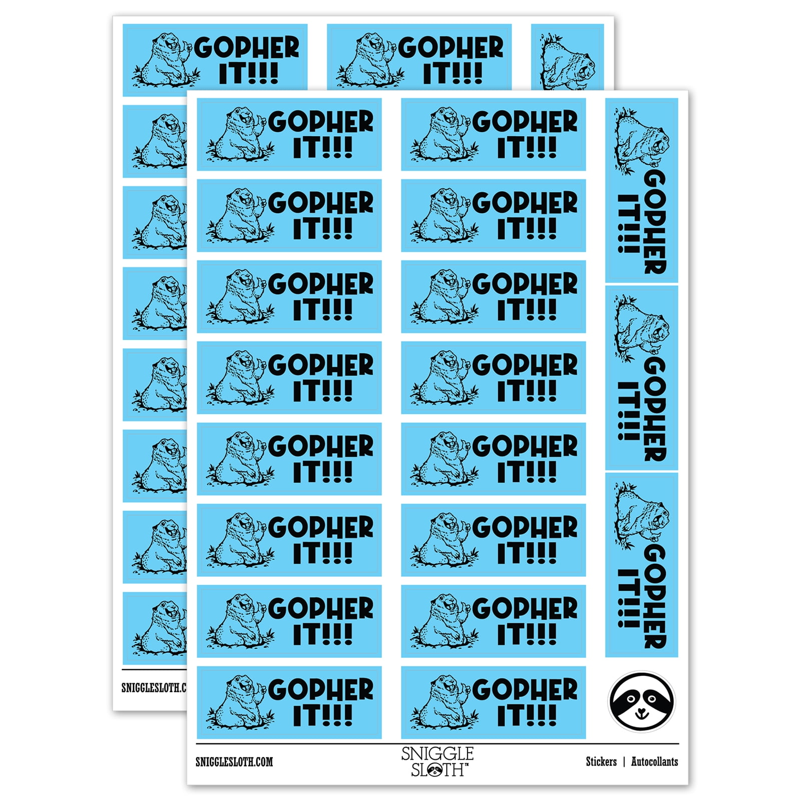 Gopher Go For it Teacher Student School Sticker Set - Light Blue ...