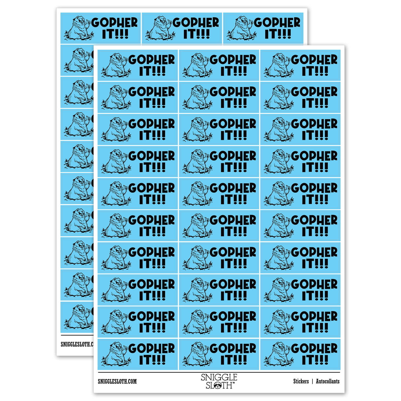 Gopher Go For it Teacher Student School Sticker Set - Light Blue ...