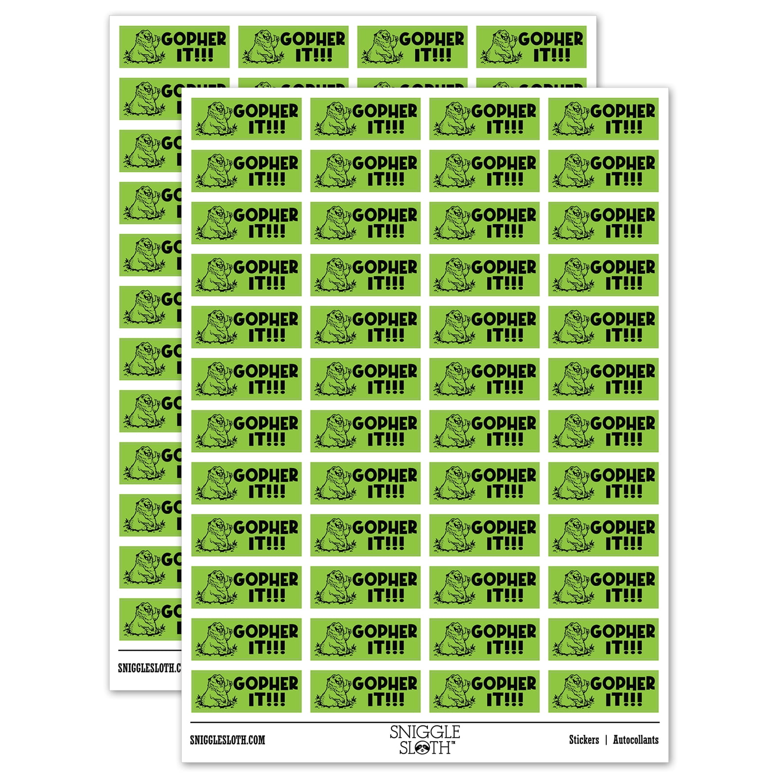 Gopher Go For it Teacher Student School Sticker Set - Light Green ...