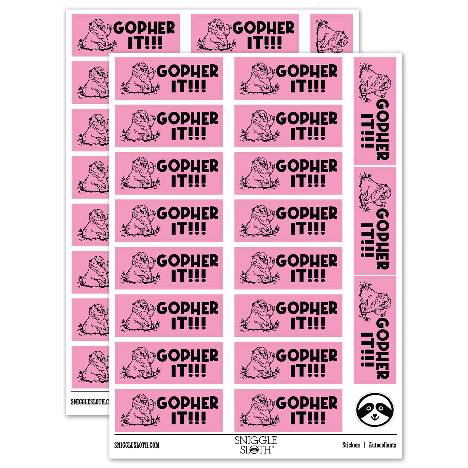 Gopher Go For it Teacher Student School Sticker Set - Light Pink ...