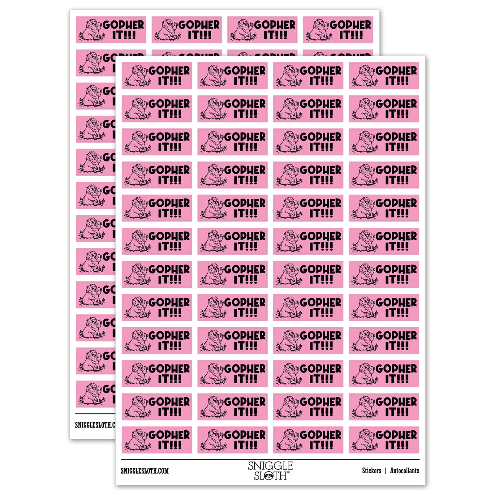 Gopher Go For it Teacher Student School Sticker Set - Light Pink ...