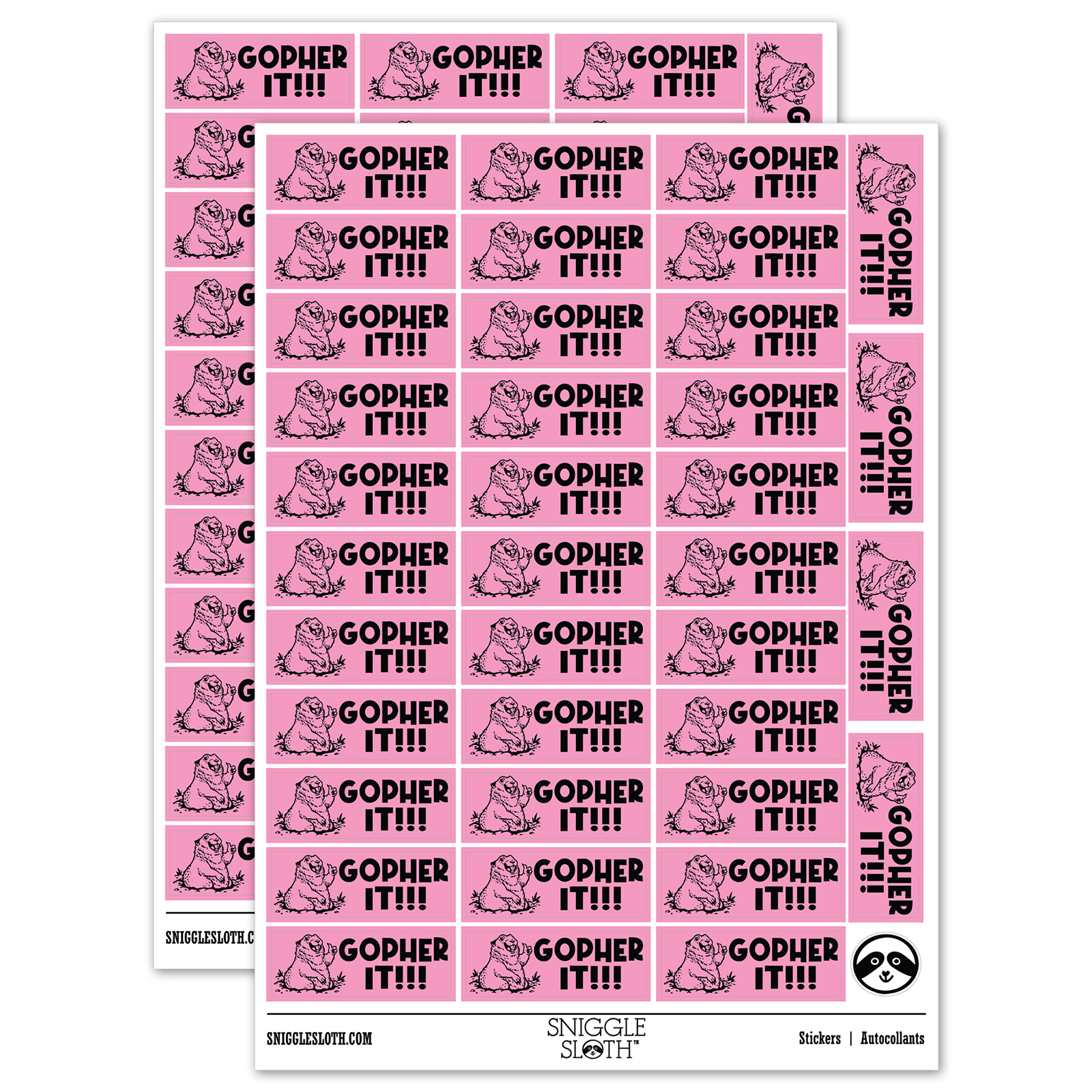 Gopher Go For it Teacher Student School Sticker Set - Light Pink ...