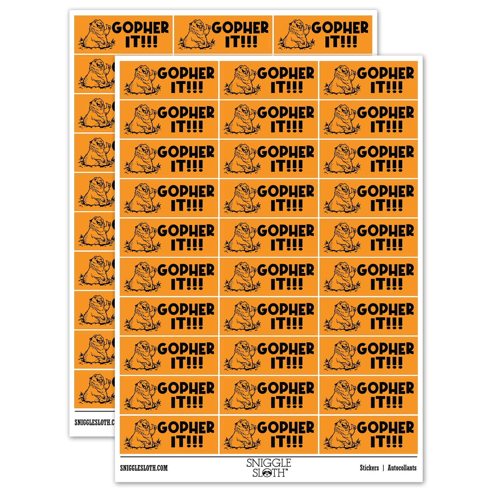 Gopher Go For it Teacher Student School Sticker Set - Orange - Gloss ...