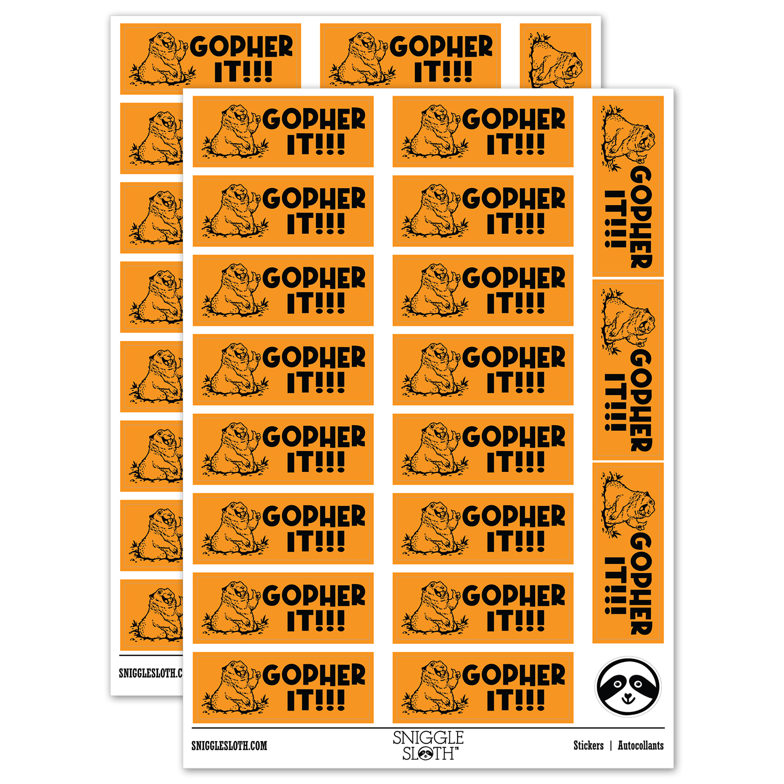 Gopher Go For it Teacher Student School Sticker Set - Orange - Matte ...