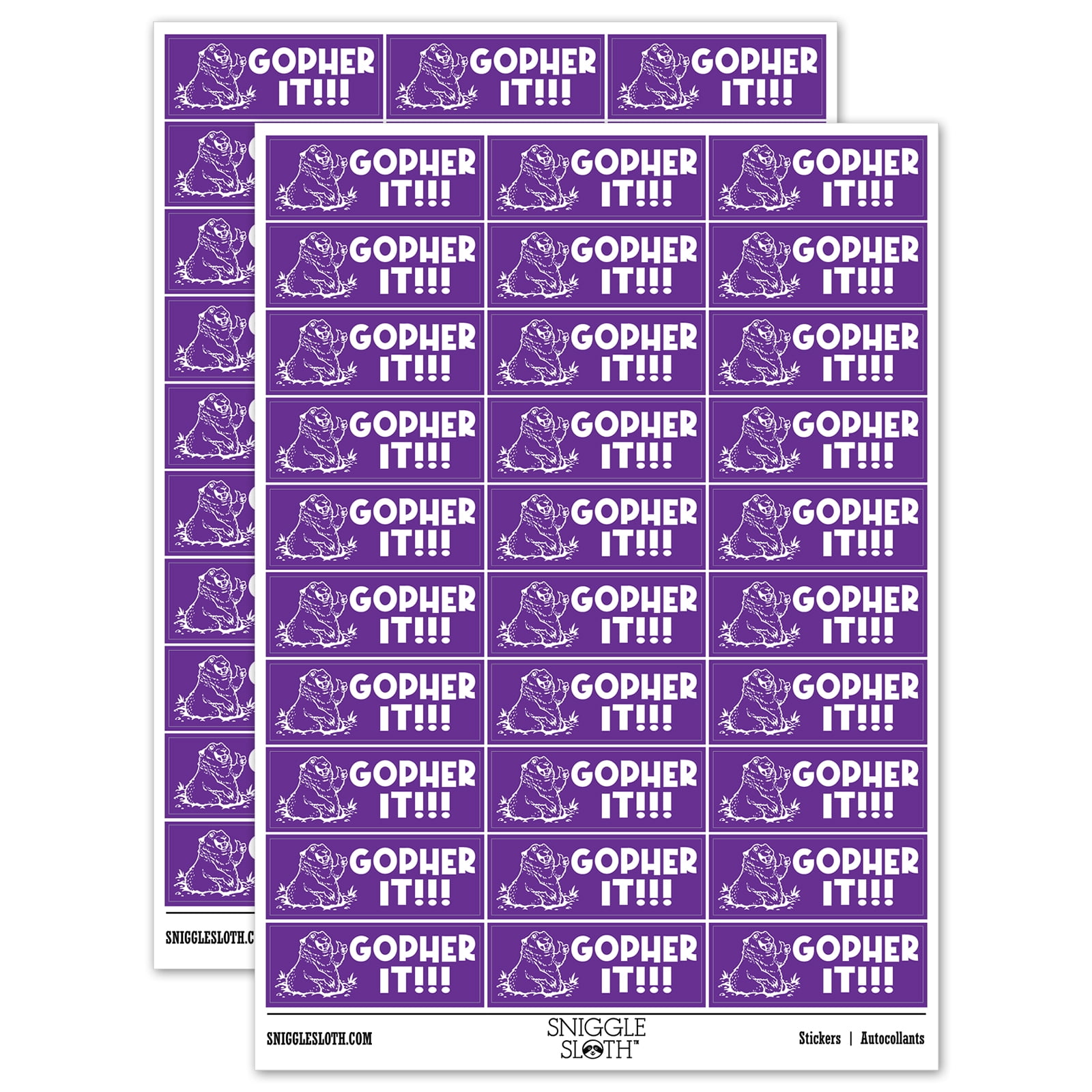 Gopher Go For it Teacher Student School Sticker Set - Purple - Gloss ...
