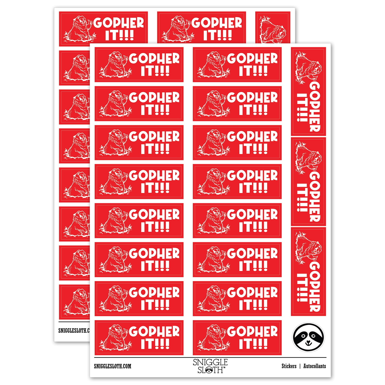 Gopher Go For it Teacher Student School Sticker Set - Red - Matte ...