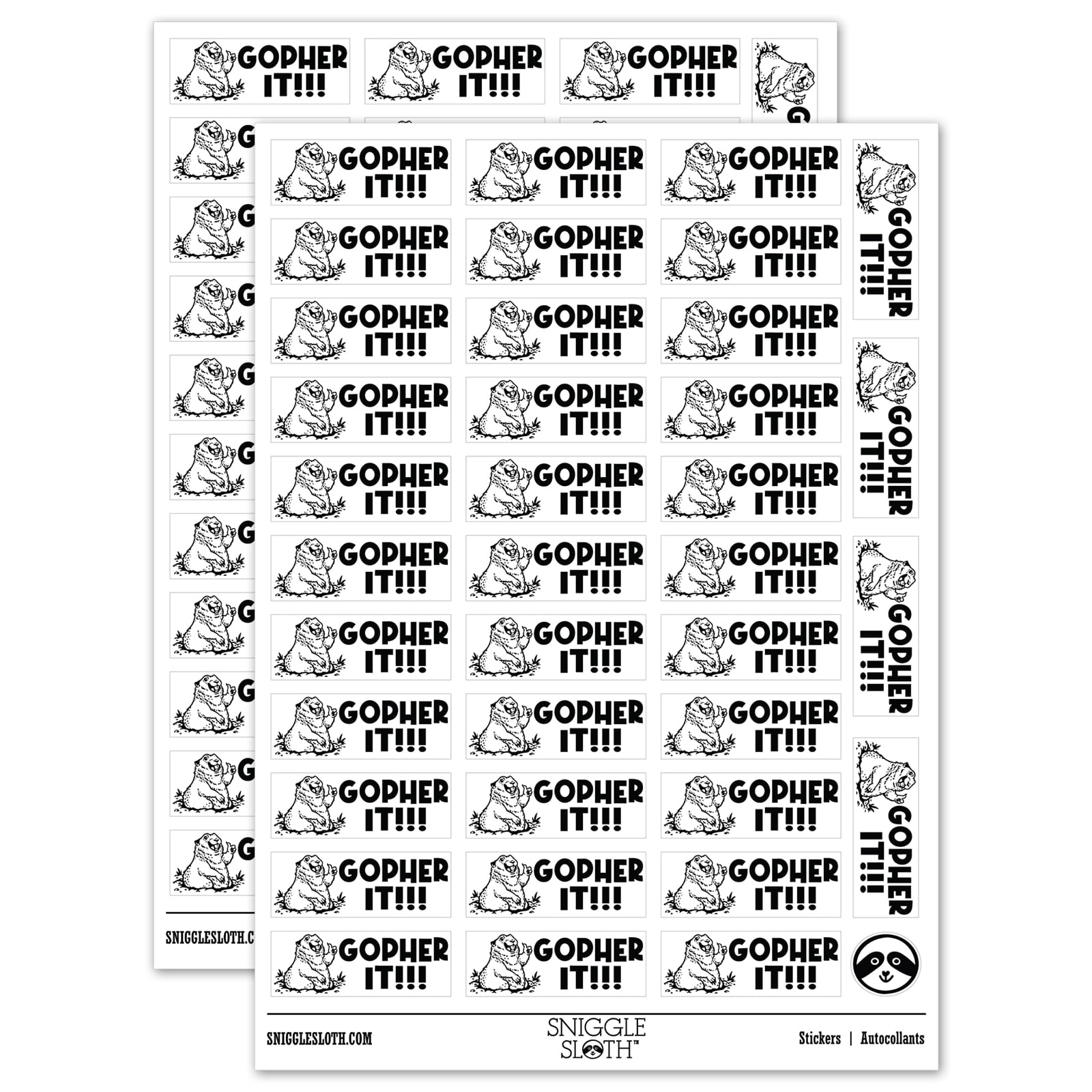 Gopher Go For it Teacher Student School Sticker Set - White - Gloss ...
