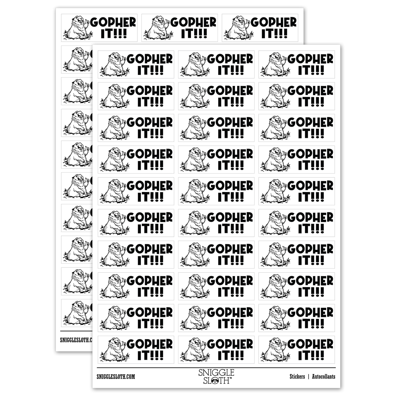 Gopher Go For it Teacher Student School Sticker Set - White - Gloss ...