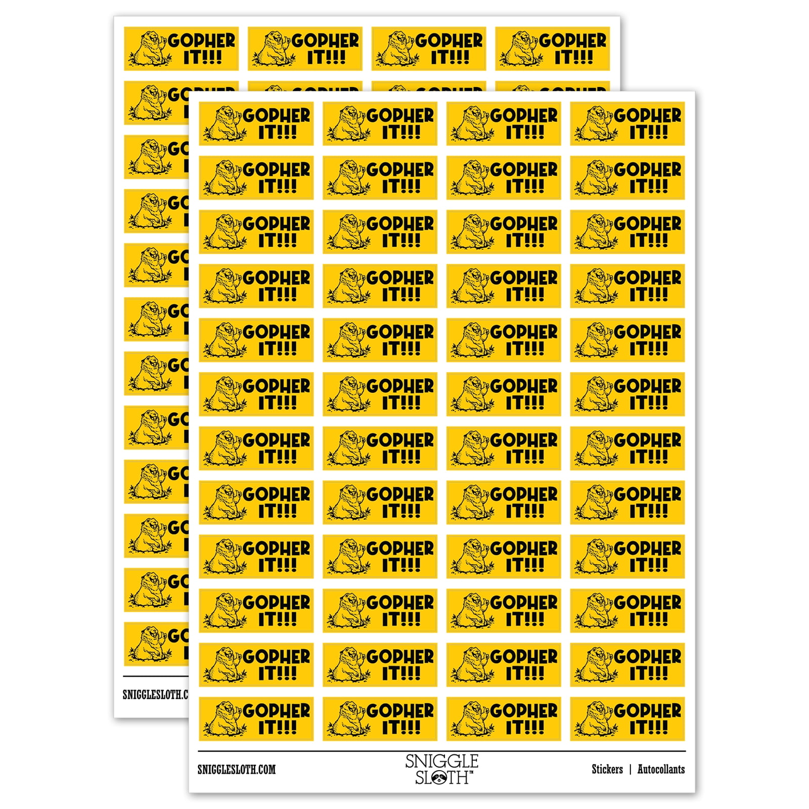 Gopher Go For it Teacher Student School Sticker Set - Yellow - Gloss ...