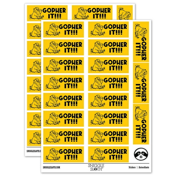 Gopher Go For it Teacher Student School Sticker Set - Yellow - Matte ...