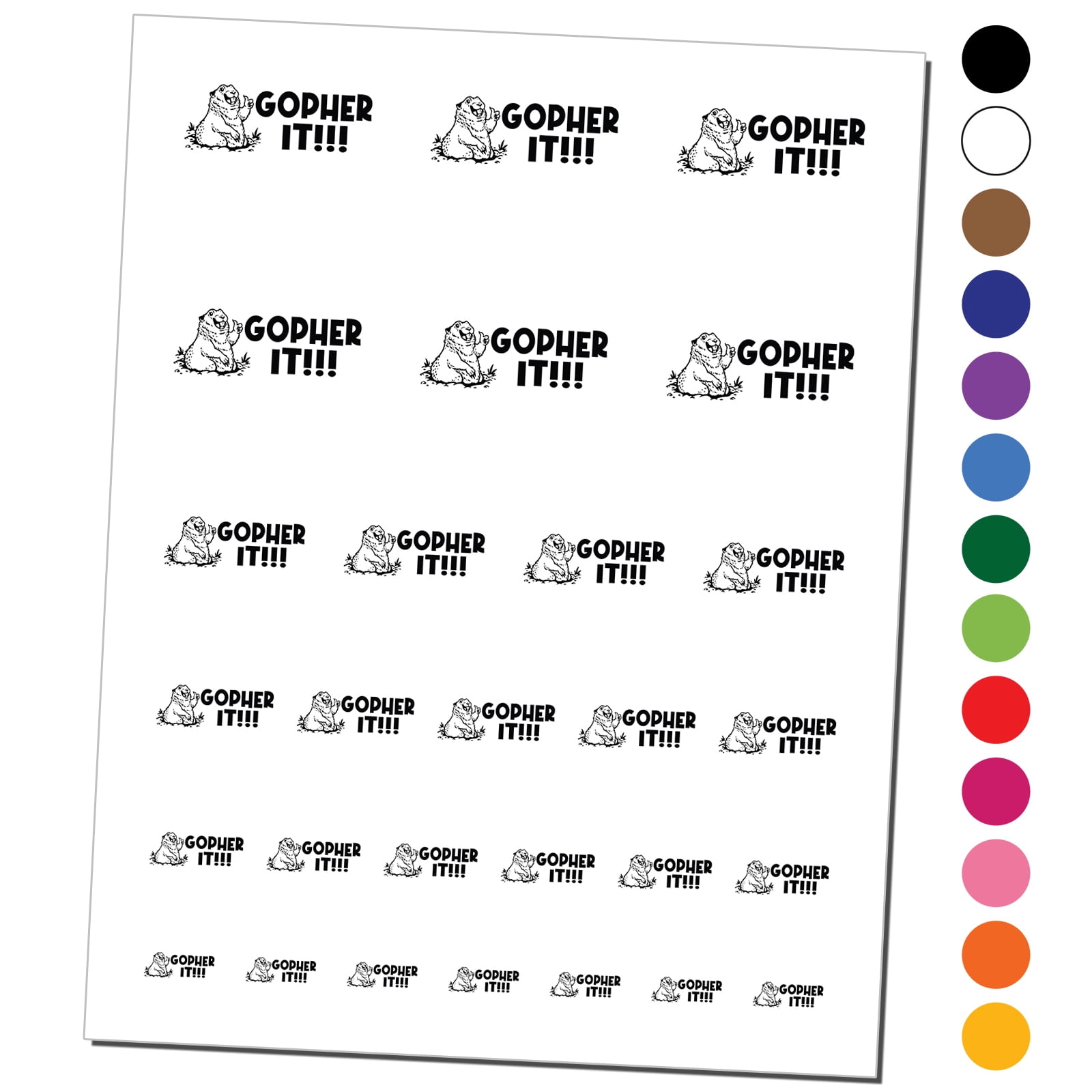 Gopher Go For it Teacher Student School Water Resistant Temporary ...