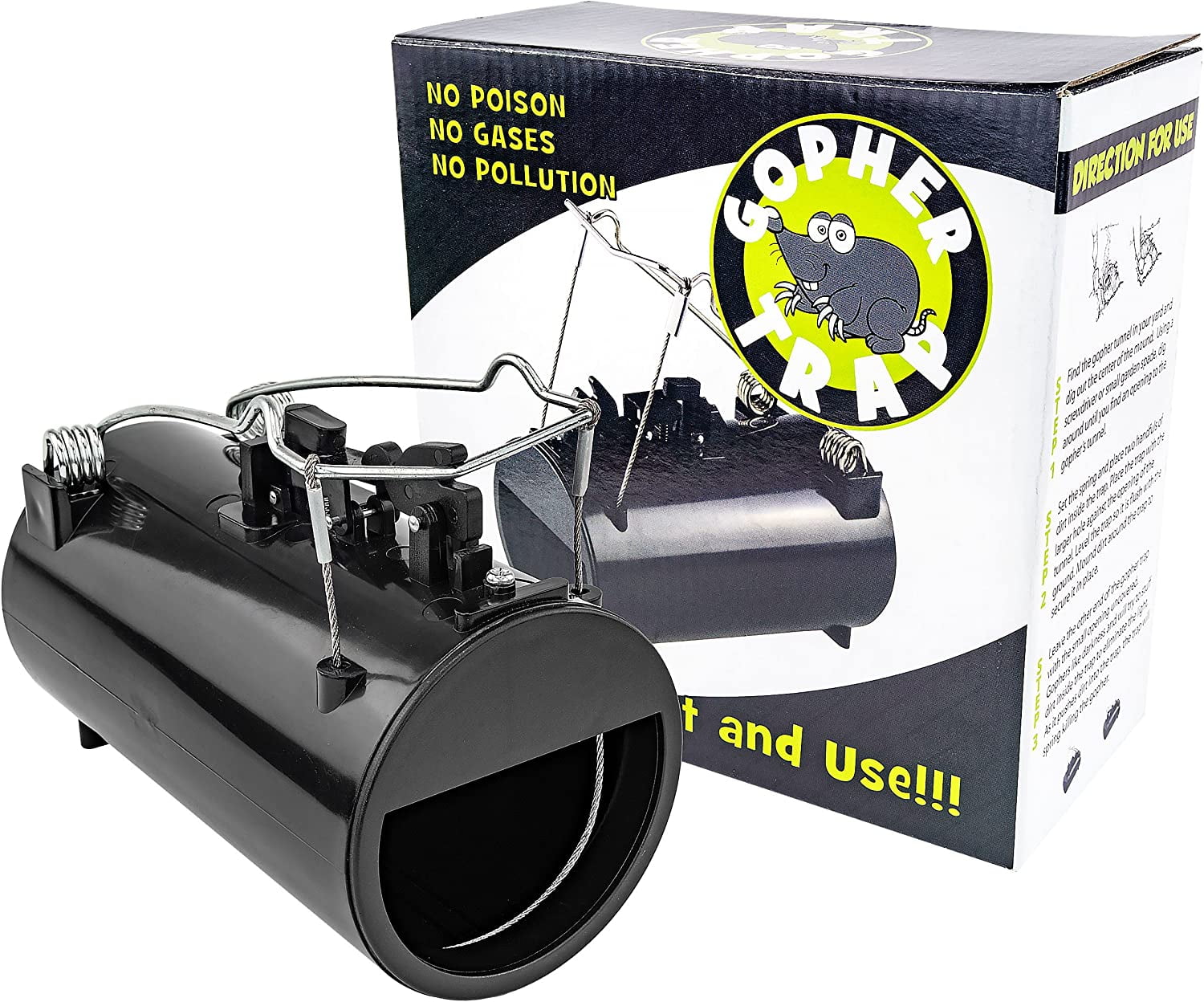 Gopher Trap Black Hole – Pocket Gopher & Yard Mole Tunnel Trap – Easy ...