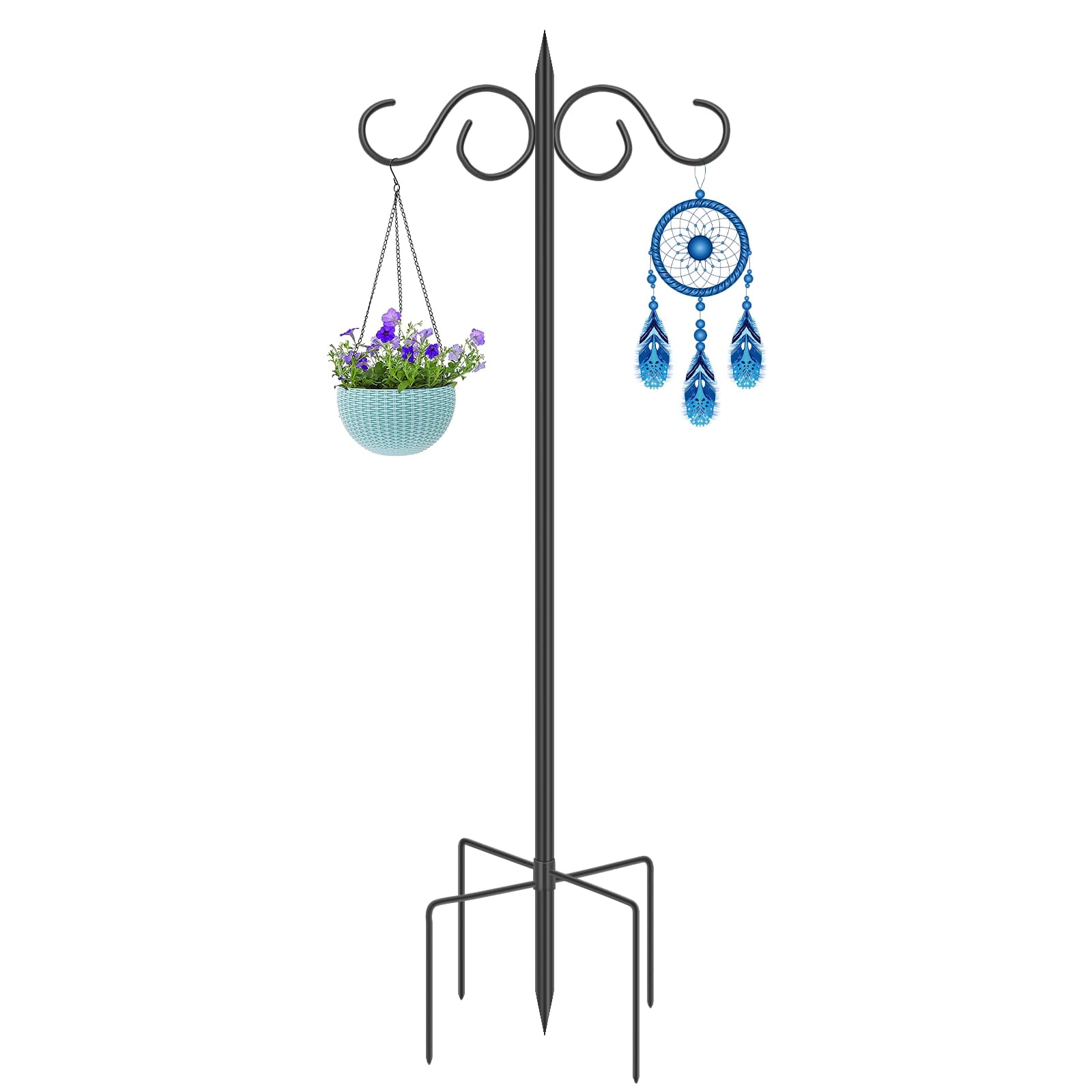 Gopic Shepherd Hooks for Outdoor, 2 Pack 94 Inch Bird Feeder Pole with ...