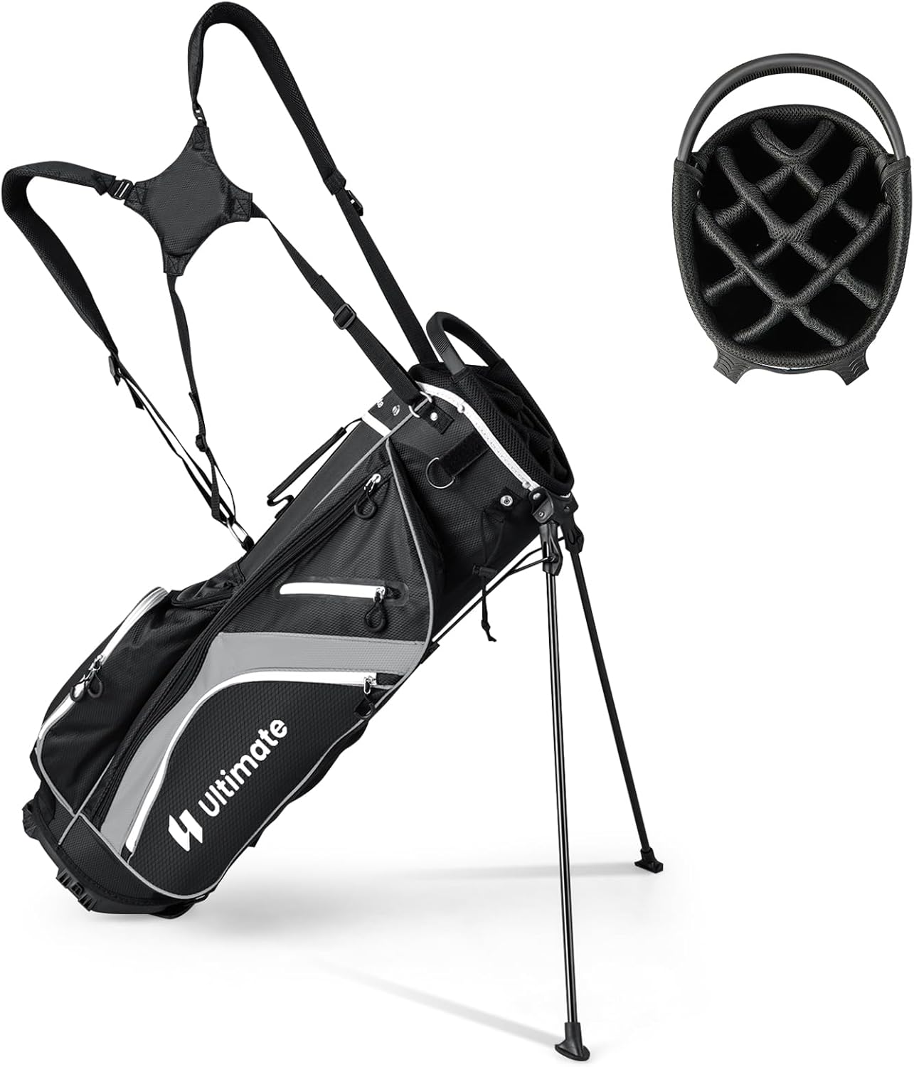 Goplus 14 Way Top Dividers Golf Stand Bag, Lightweight Golf Clubs Bag ...