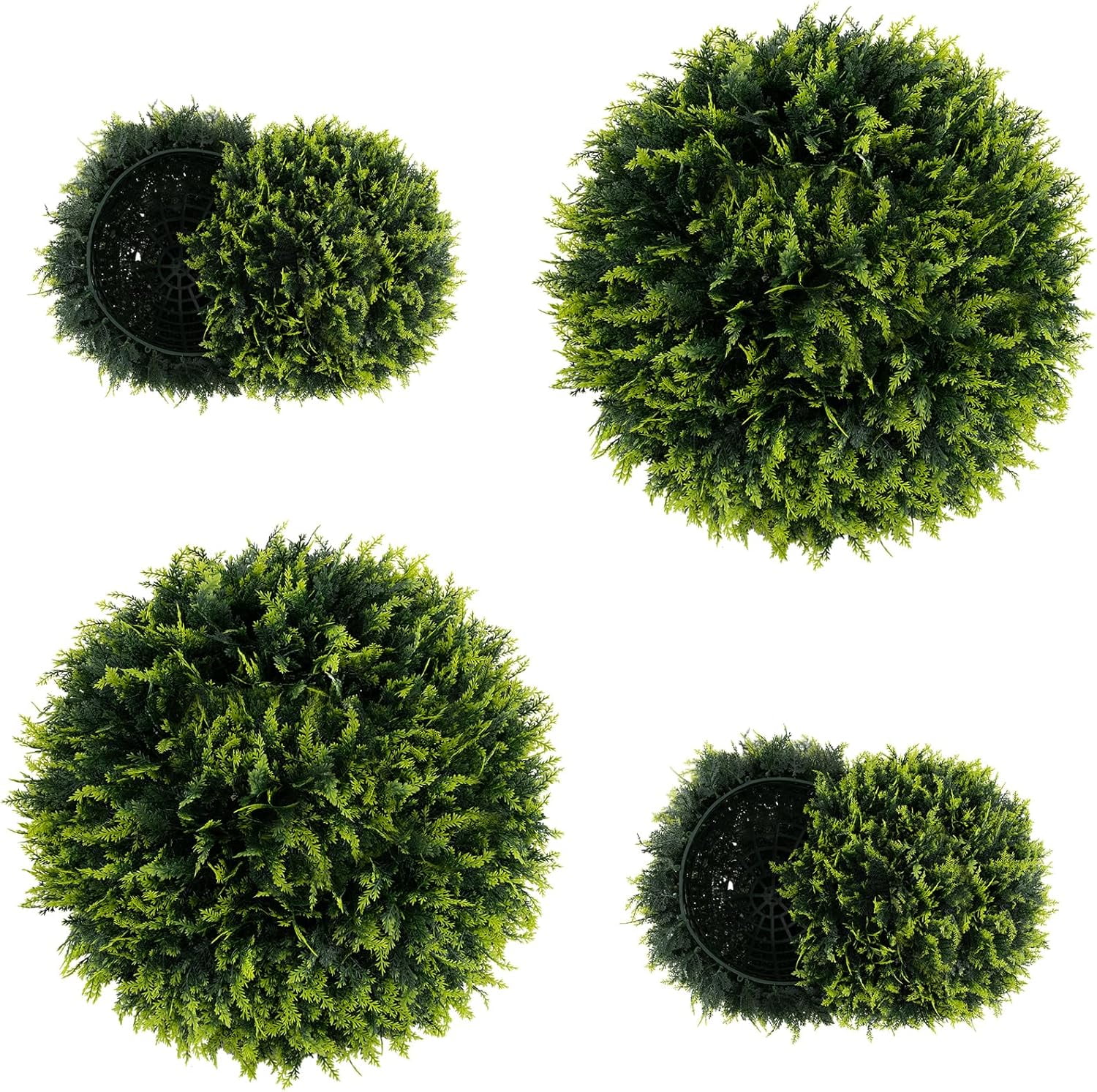 Goplus 2 PCS 18 Inch Artificial Cedar Topiary Ball, Round Faux Cypress ...