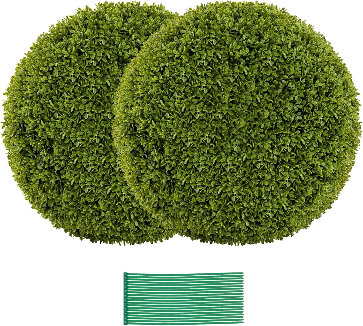 Goplus 2 PCS 20 Inch Artificial Plant Topiary Ball, Round Faux Boxwood ...