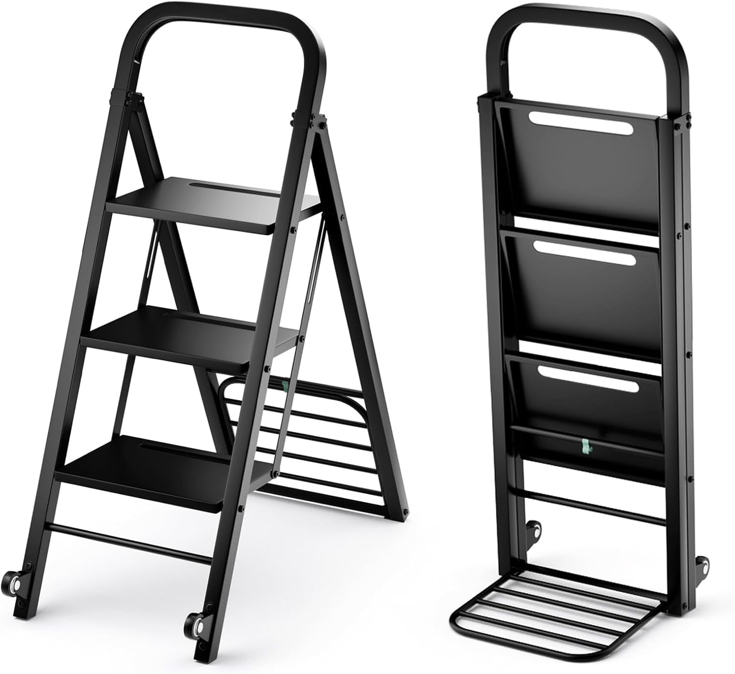 Goplus 2-in-1 Convertible 3-Step Ladder & Hand Truck, 550lbs Capacity ...