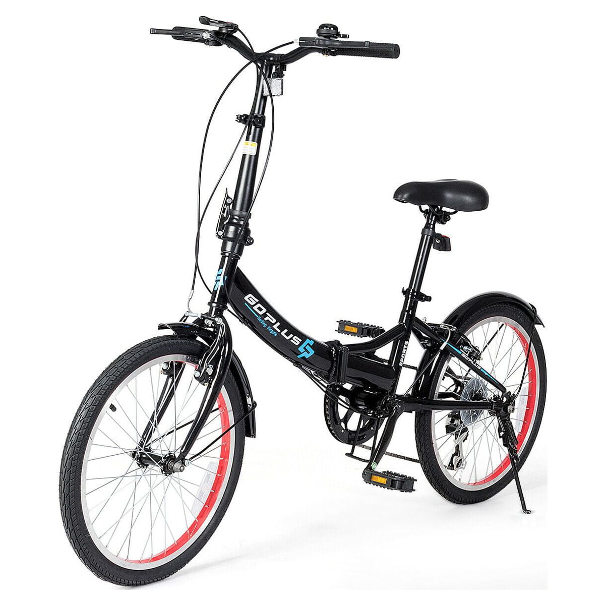 Goplus 20'' Lightweight Adult Folding Bicycle Bike w/ 7-Speed ...