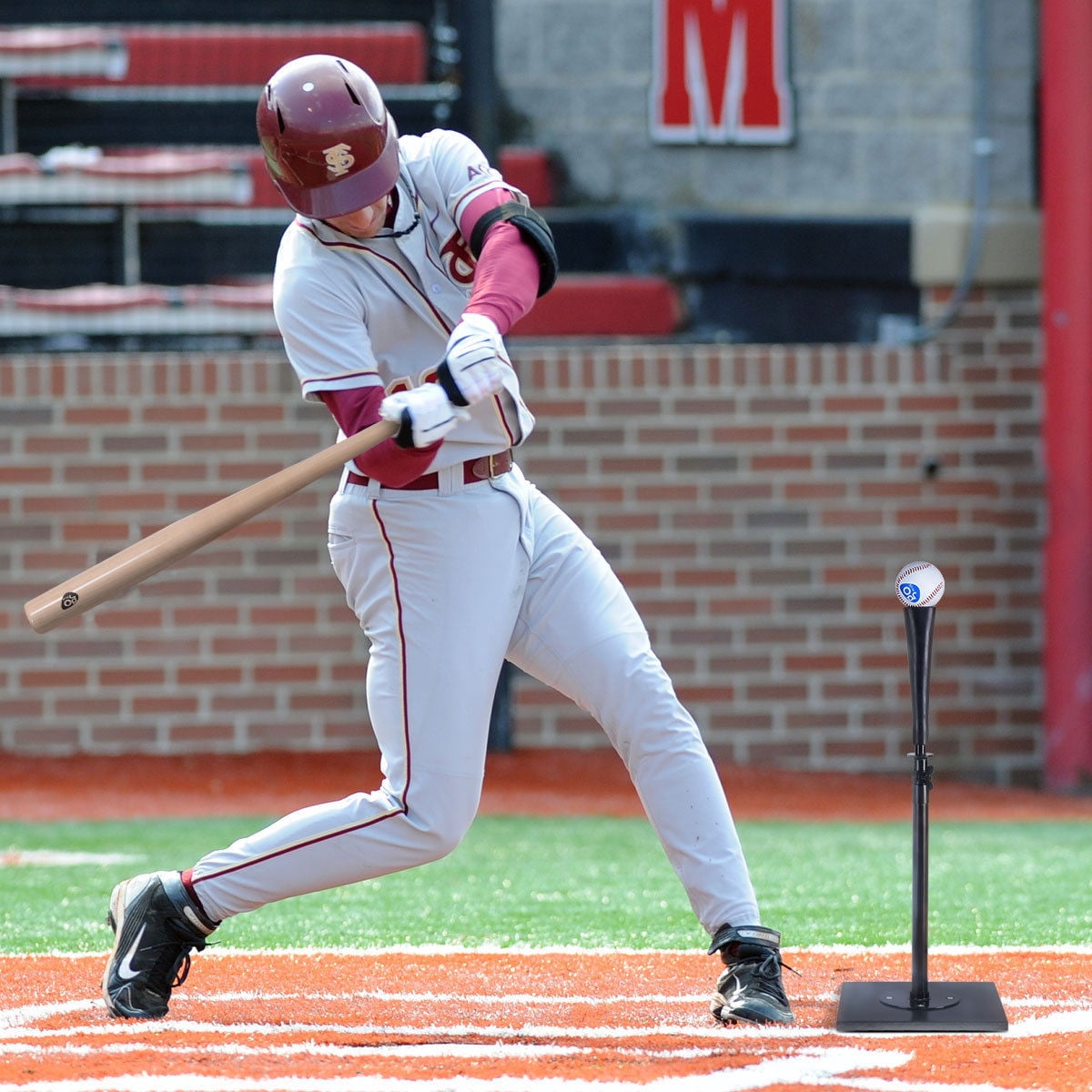 Costway Goplus 36'' Adjustable Batting Tee, Heavy Duty Rubber Topper ...