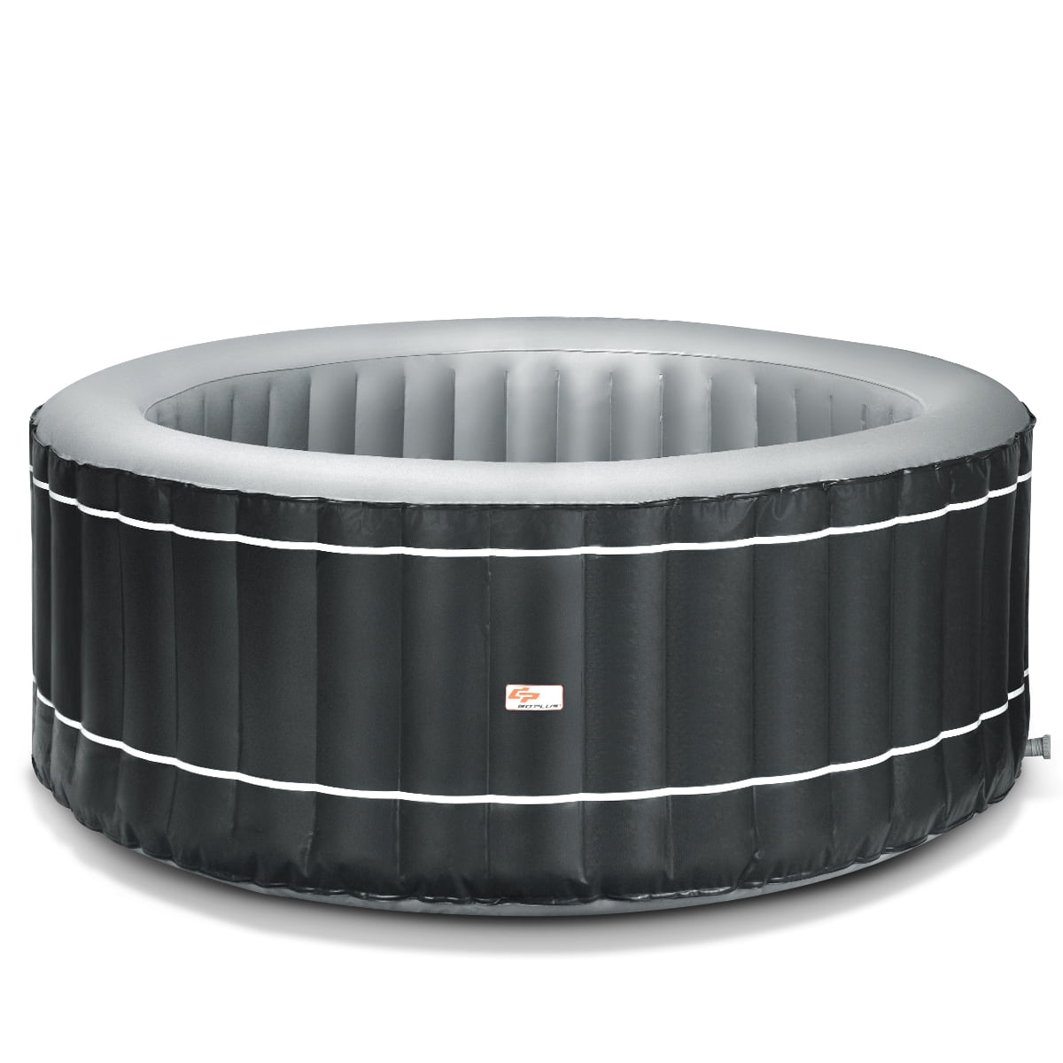 Goplus 4Person Inflatable Hot Tub Portable Outdoor Spa Black gray ...