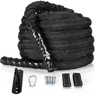 Zeny Black 1.5"/ 2" Width Poly Dacron 30/40/50ft Battle Rope Workout ...