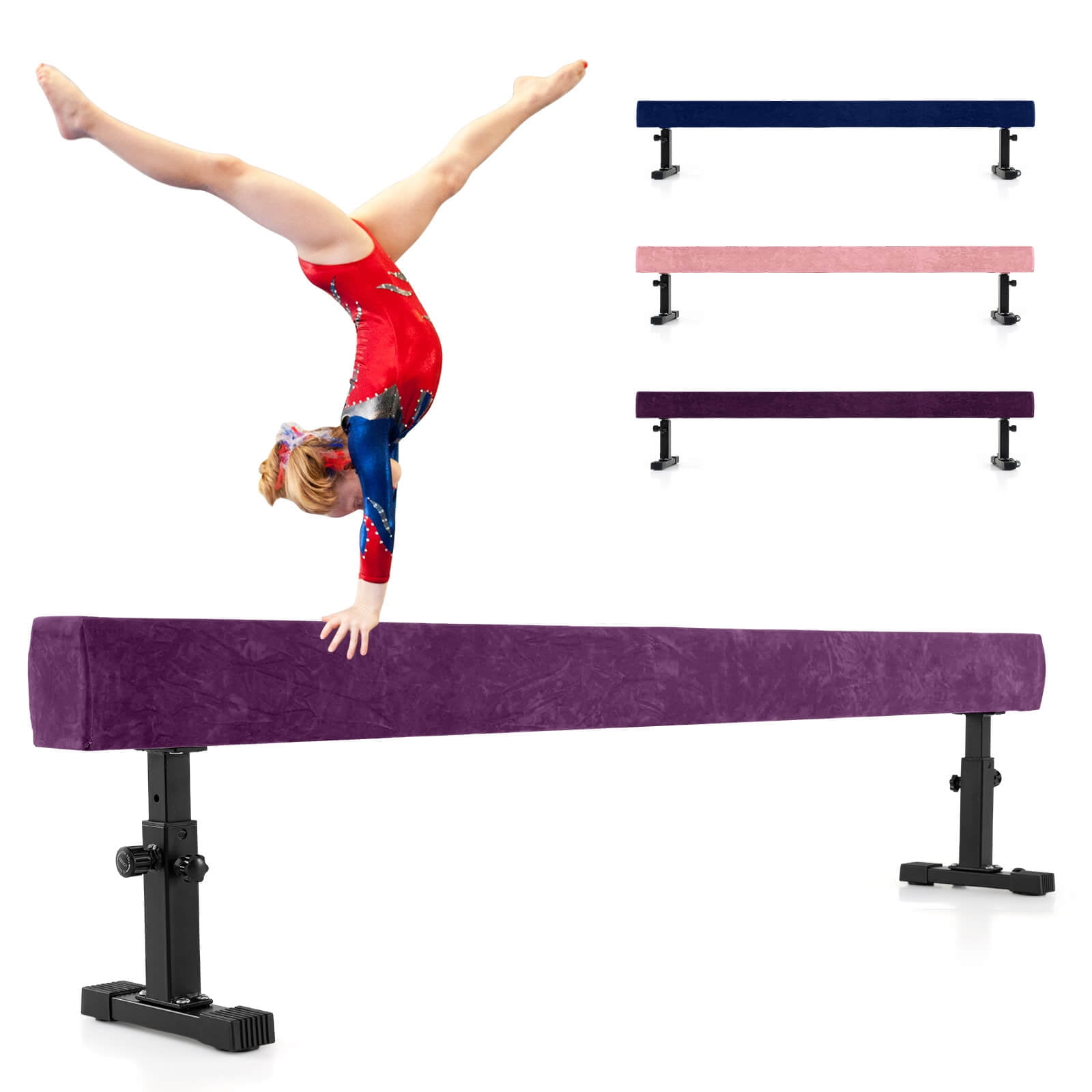 Goplus 7.5 ft High and Low Gymnastics Beam with 3 Heights Heavy Duty ...