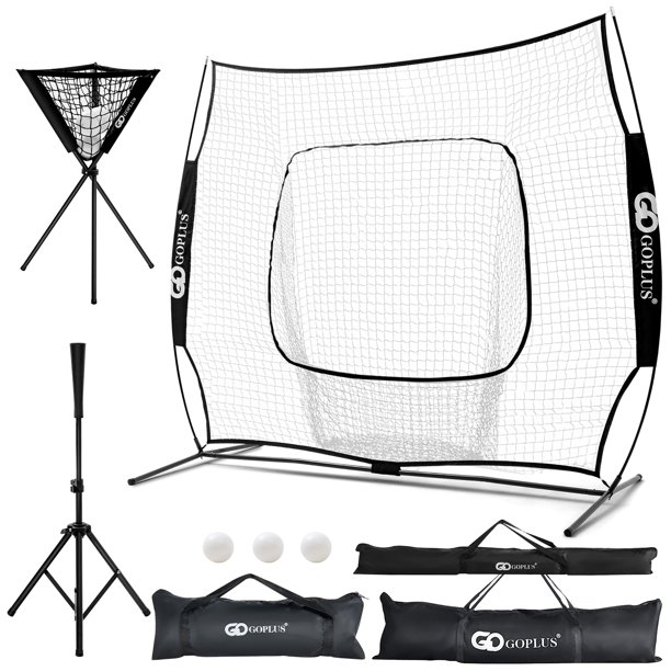 Goplus 8' x 7' Baseball Softball Practice Net for Hitting Pitching ...