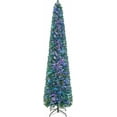 Goplus 8ft Fiber Optic Pencil Christmas Tree, Pre-Lit Artificial Slim ...