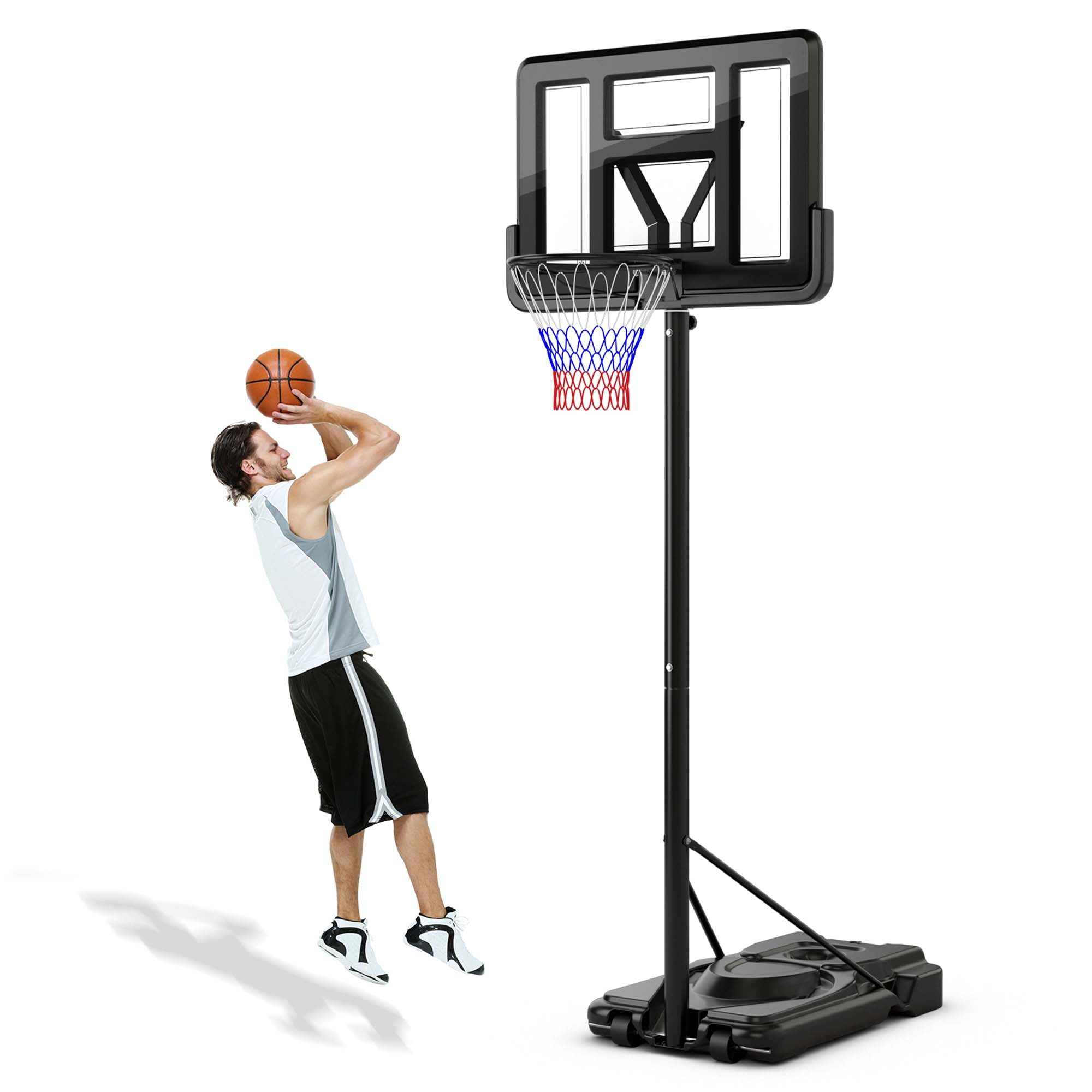 Goplus 90 - 120 in 29.5 x 44 in Weatherproof Portable Basketball System ...