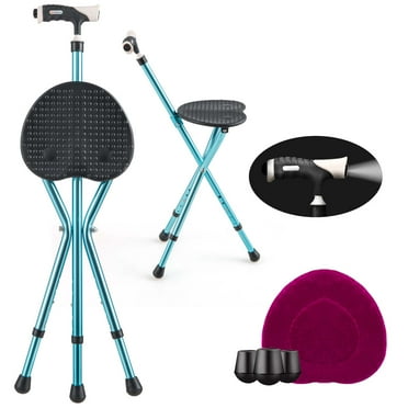 Portable Cane Seat, Sturdy Tripod Walking Cane Stool, Lightweight ...