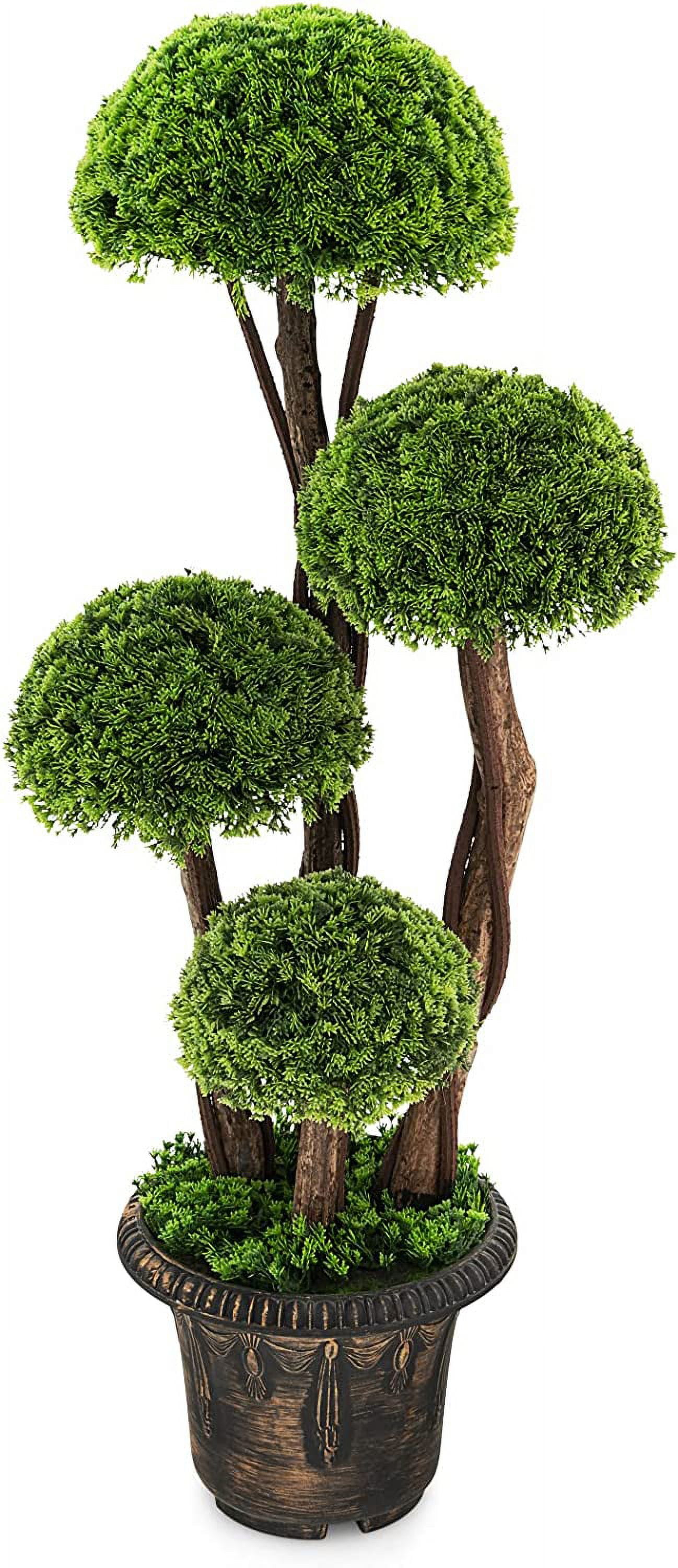 Goplus Artificial Cypress Topiary Ball Tree, 3 Ft Tall Artificial ...