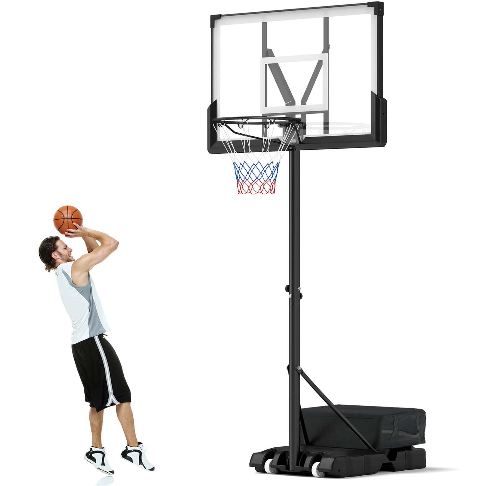 Goplus Basketball Hoop Outdoor System with 45 Inch Shatterproof PC ...