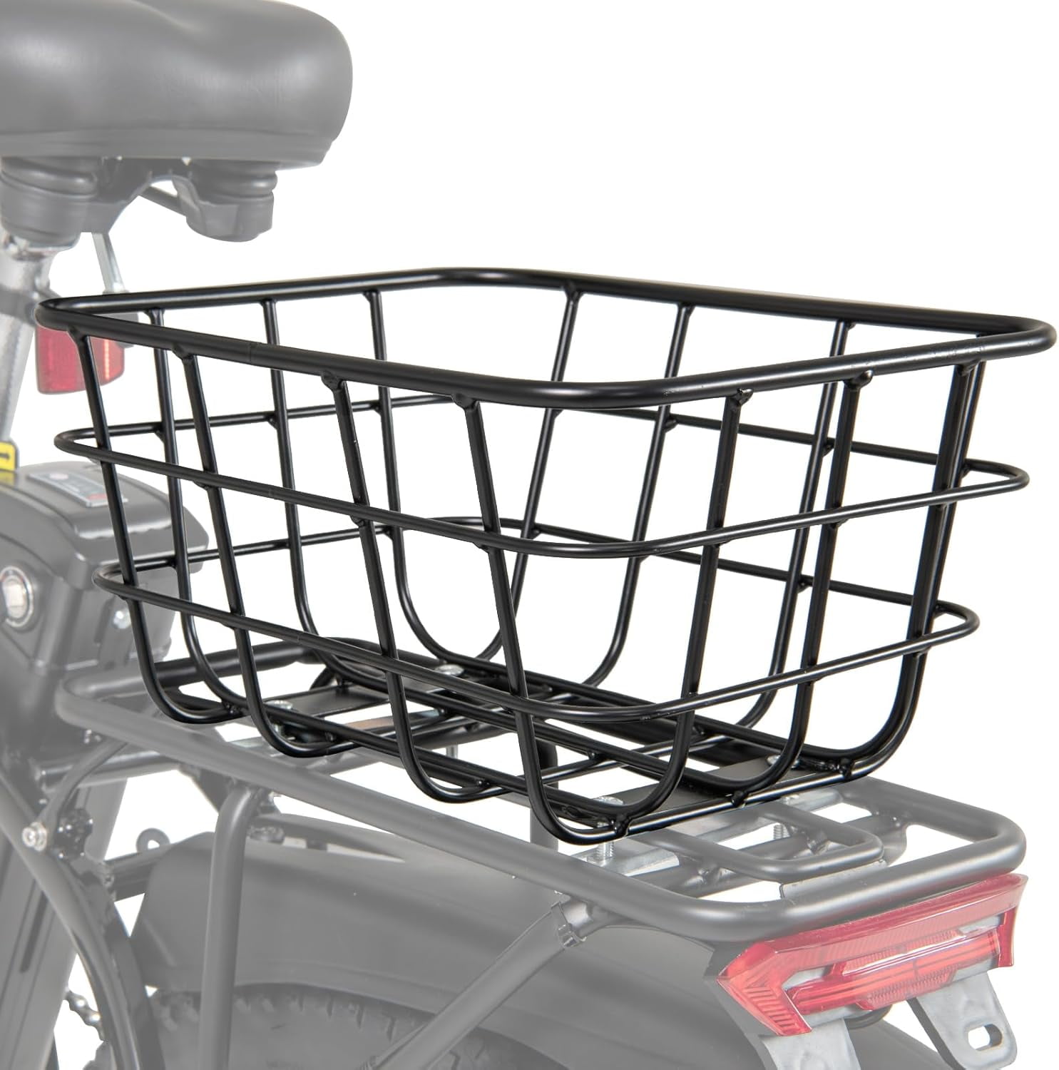 Goplus Ebike Basket Rear, Waterproof Metal Rear Bike Basket, Quick ...