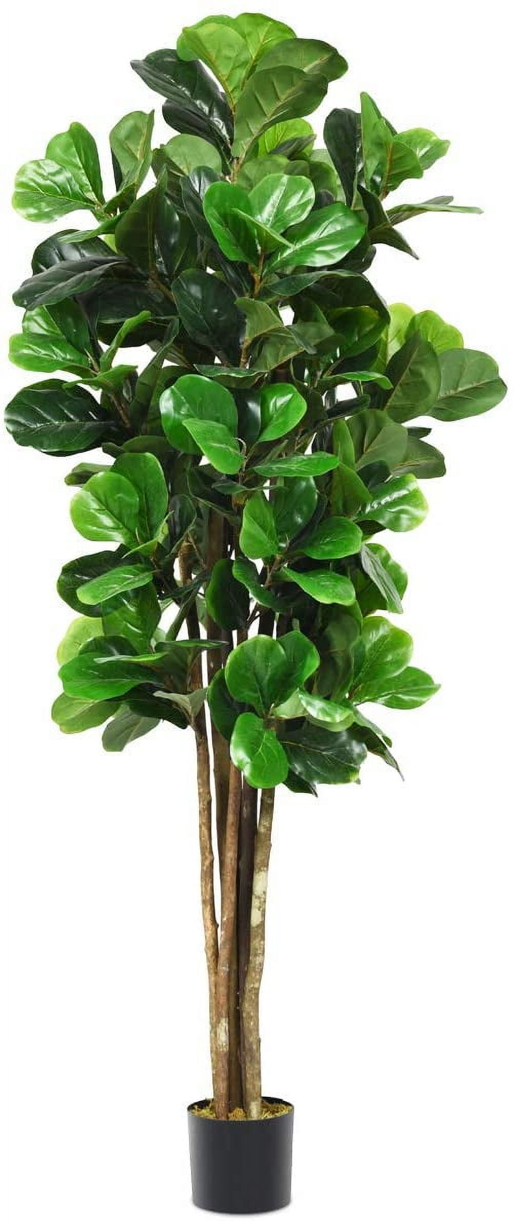 Goplus Fake Fiddle Leaf Fig Tree, 6FT Tall Artificial Tree Greenery in ...