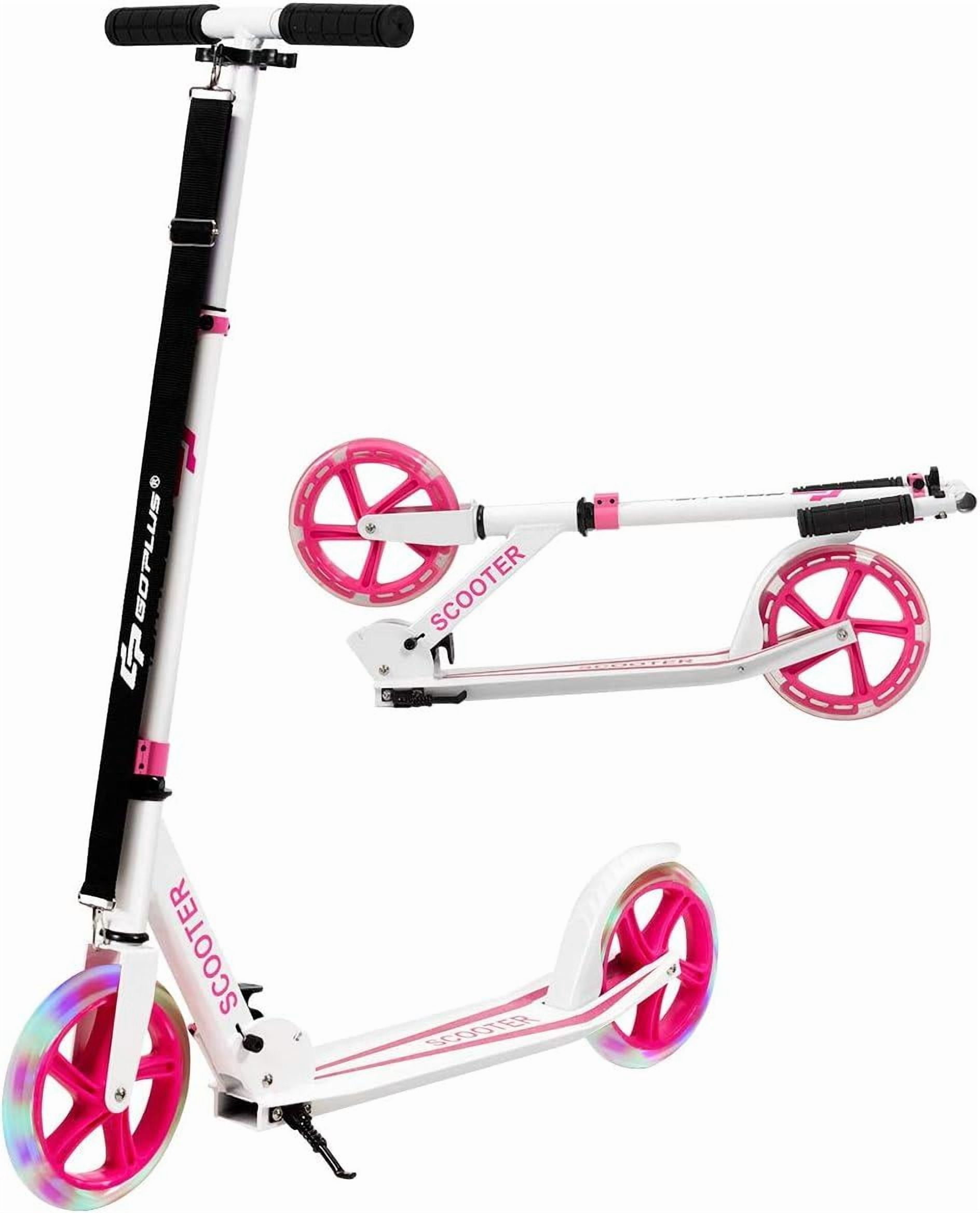 Goplus Folding Kick Scooter for Kids and Teens, 2 Flash Wheels Scooter ...