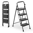 Costway Goplus Portable Folding 4 Step Ladder with Safety Handrails, 50 ...